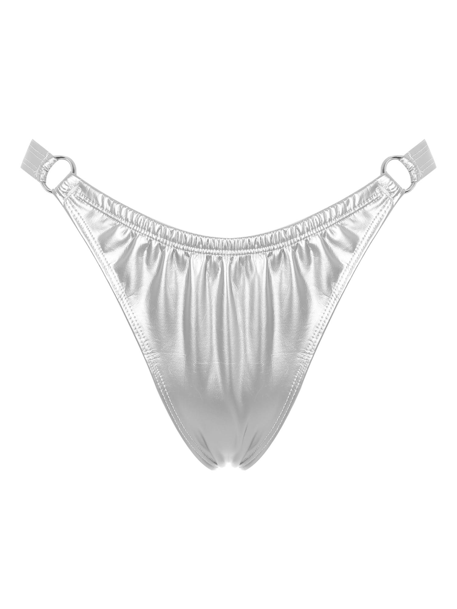 Zaldita Women's Shiny Metallic Low Rise G-String Thong Latex O-ring ...