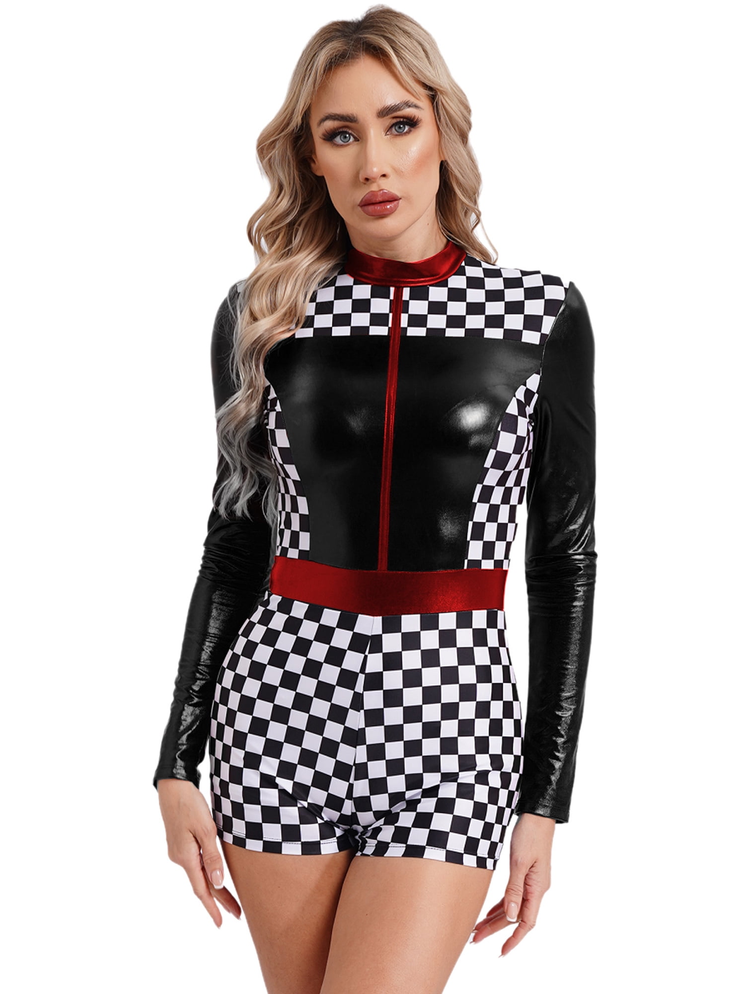 Zaldita Womens Big Girls Race Car Driver Bodysuit Colorblock Printed ...