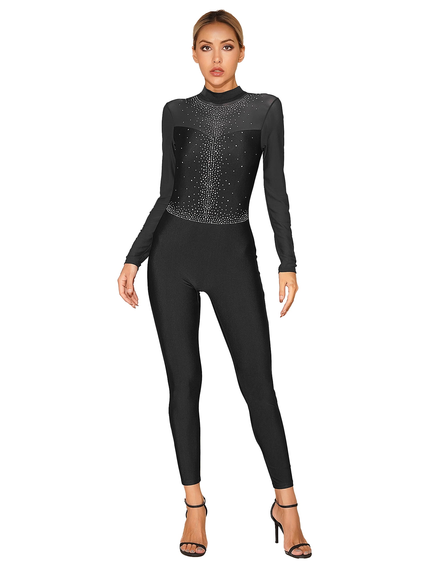 Zaldita Womens One Piece Dance Unitard Long Sleeve Skating Jumpsuit ...
