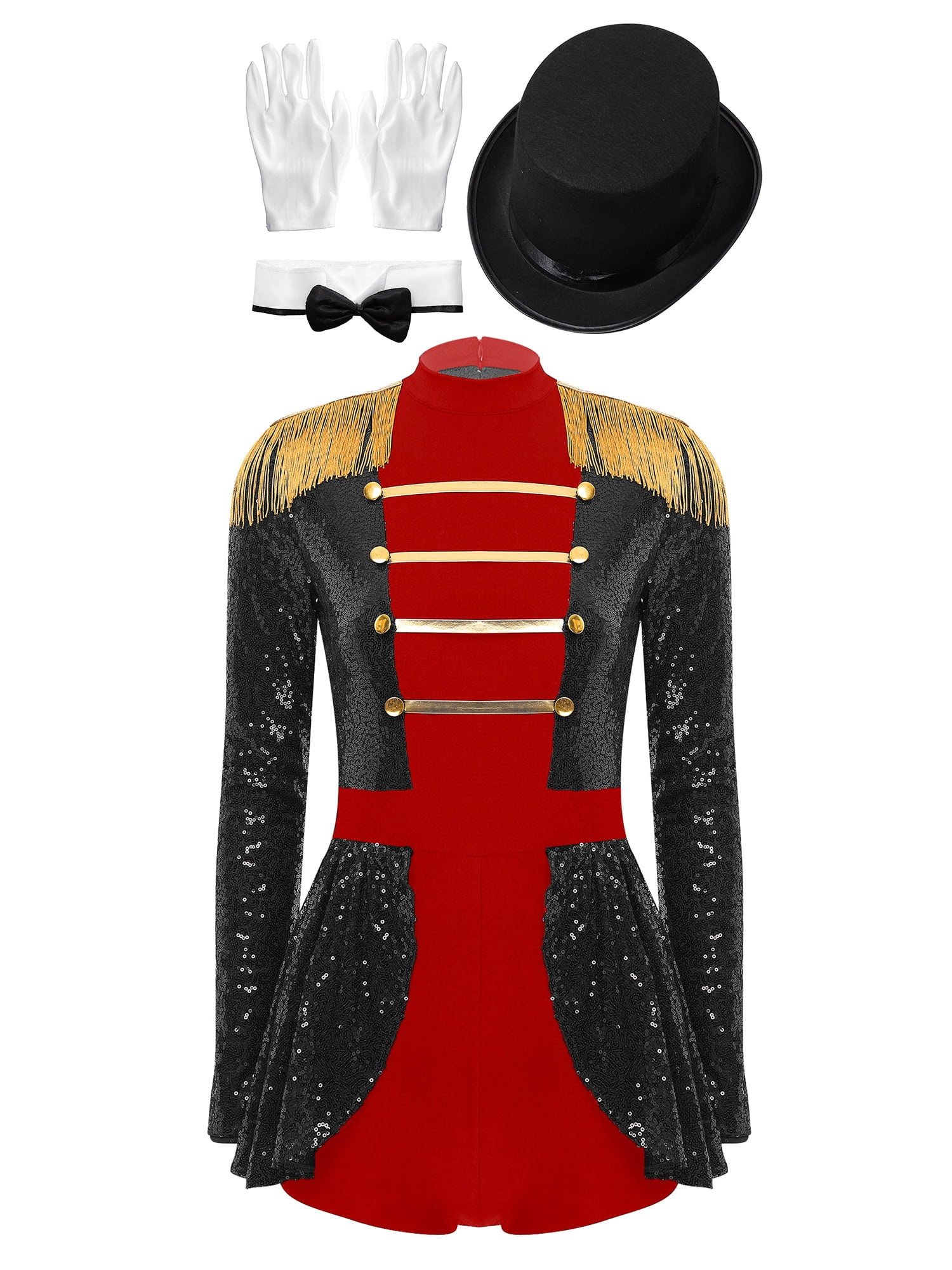 Zaldita Womens Ringmaster Leotard Dress Circus Ring Leader Outfit ...