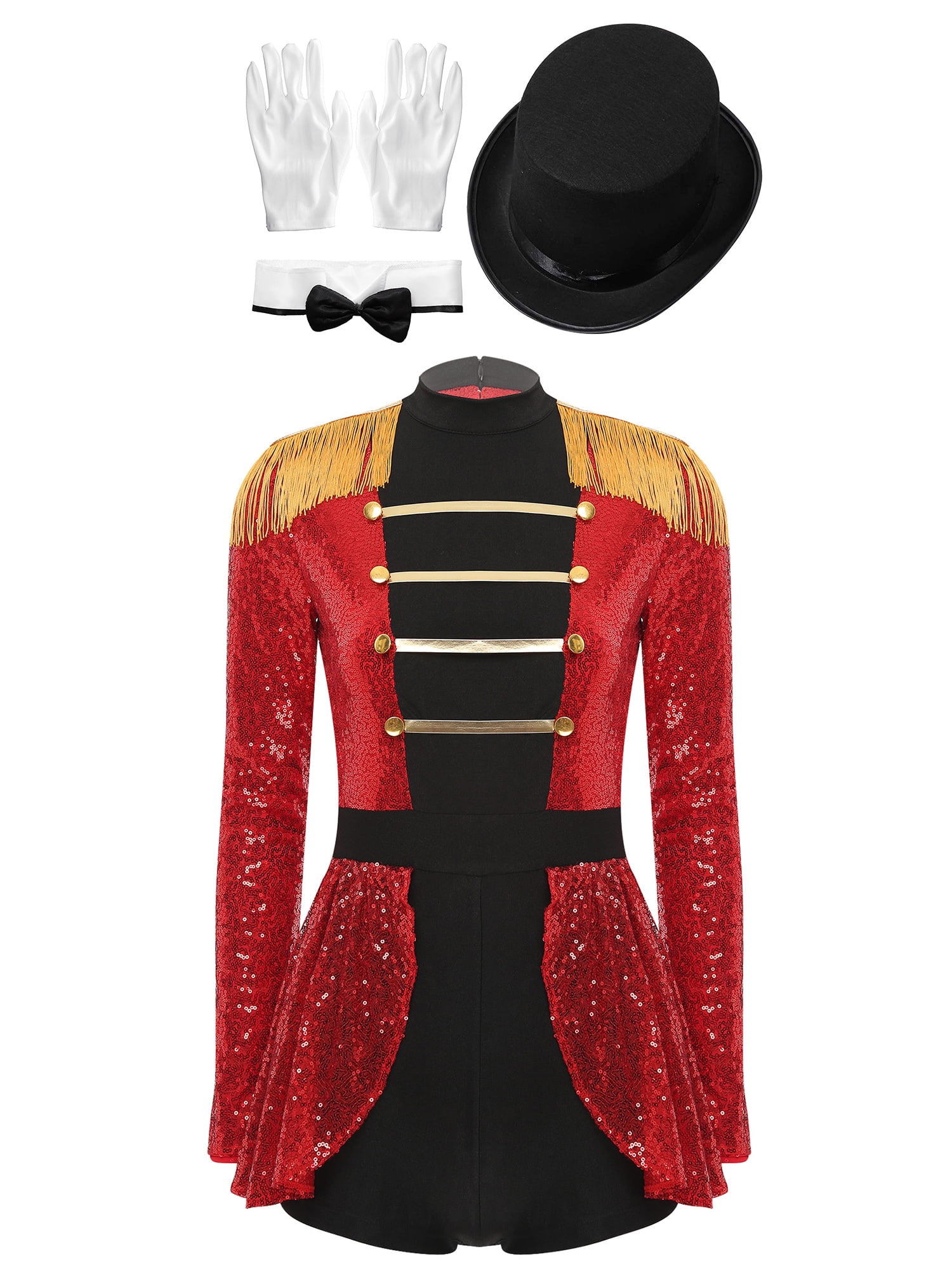 Zaldita Womens Ringmaster Leotard Dress Circus Ring Leader Outfit ...