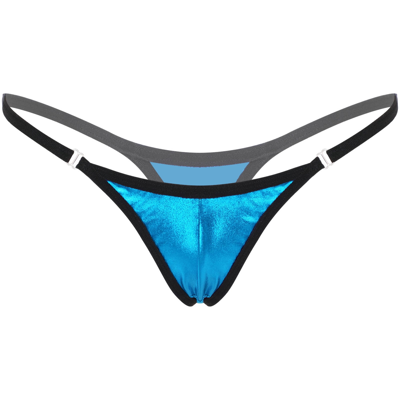 Zaldita Womens Shiny Latex Low Rise Micro Back G String Thongs T Back