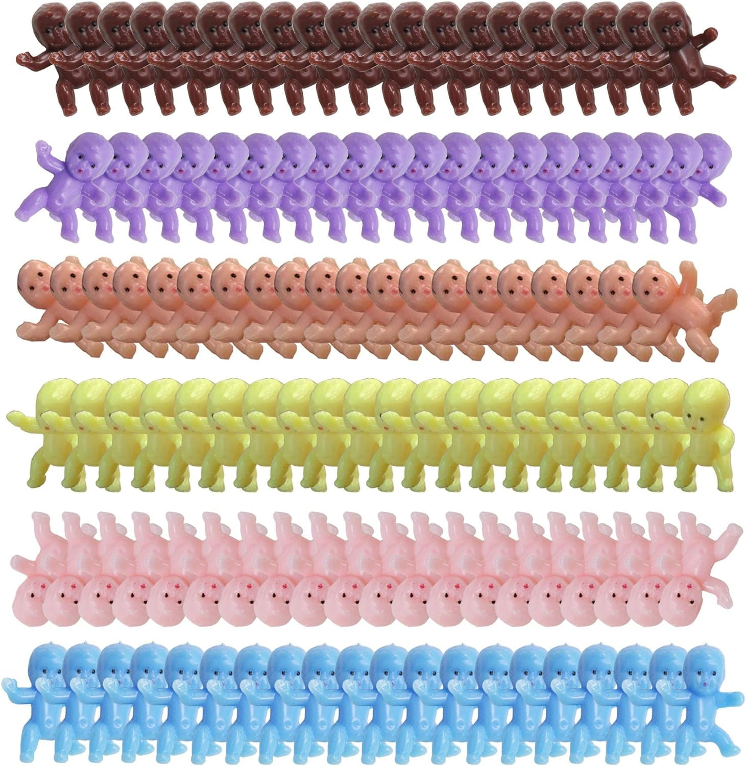 Zalmoxe Mini Plastic Babies 120 Pcs Tiny Baby Figurines Small King Cake ...