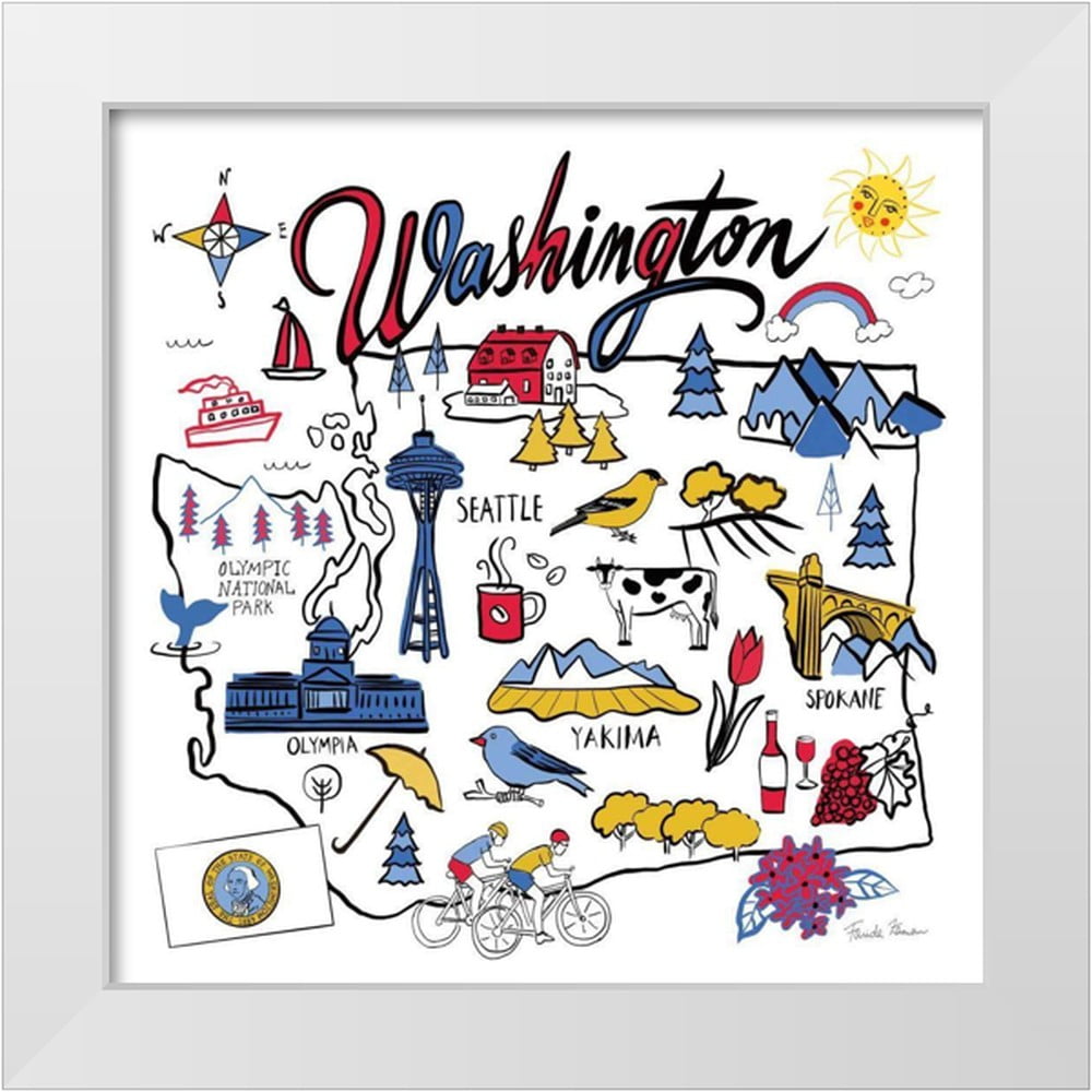 Zaman, Farida 15x15 White Modern Wood Framed Museum Art Print Titled - Washington - Walmart.com