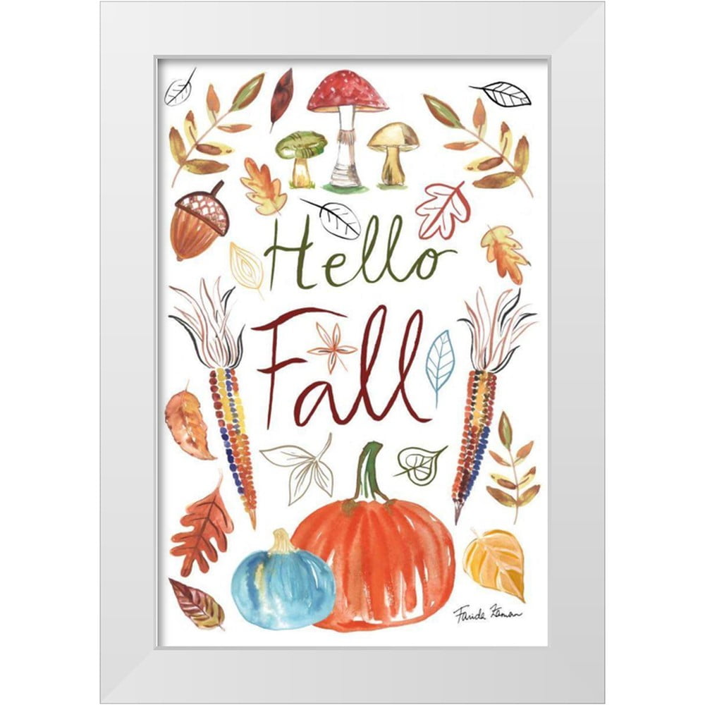 Zaman, Farida 17x24 White Modern Wood Framed Museum Art Print Titled - Hello Fall I - Walmart.com