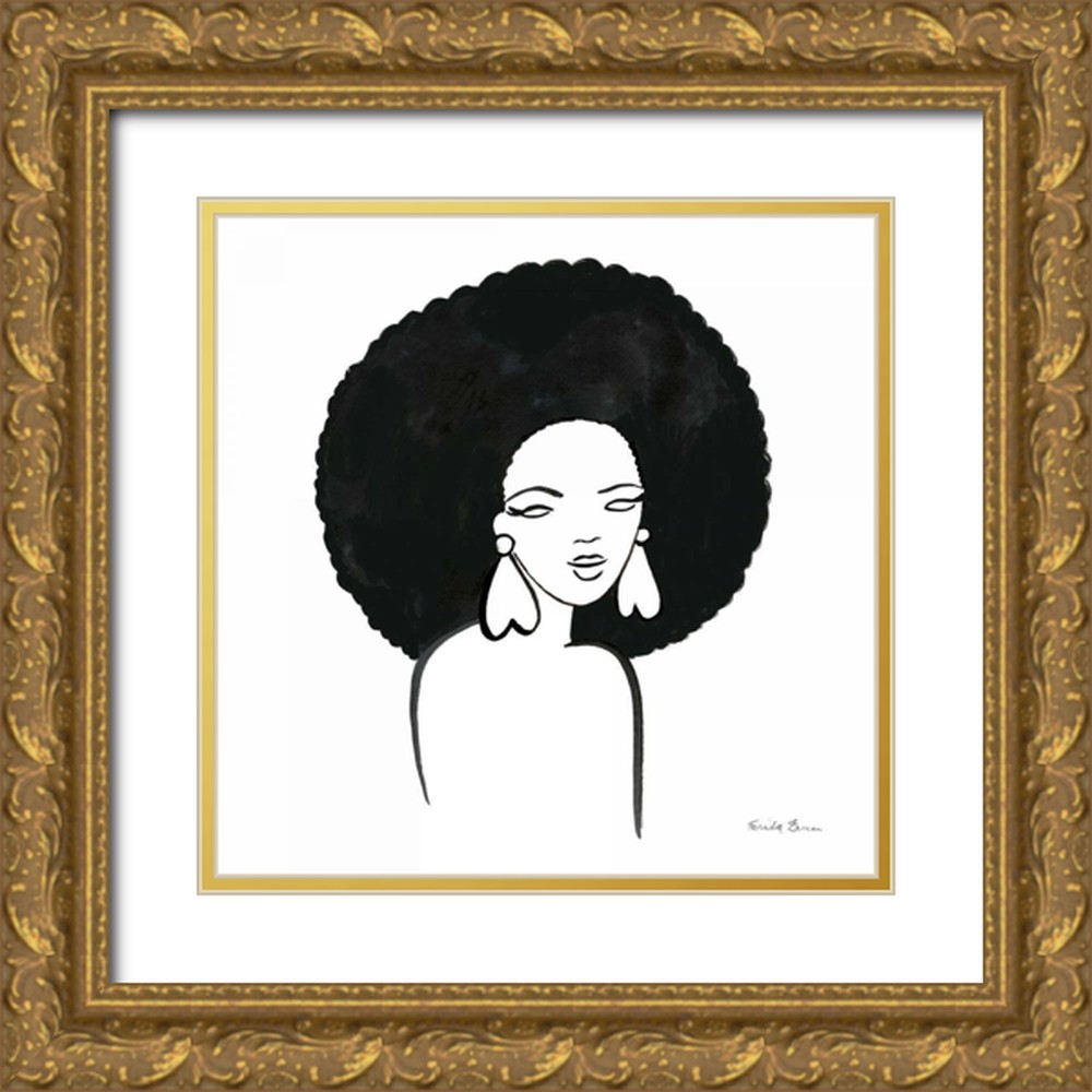 Zaman, Farida 26x26 Gold Ornate Wood Framed with Double Matting Museum ...