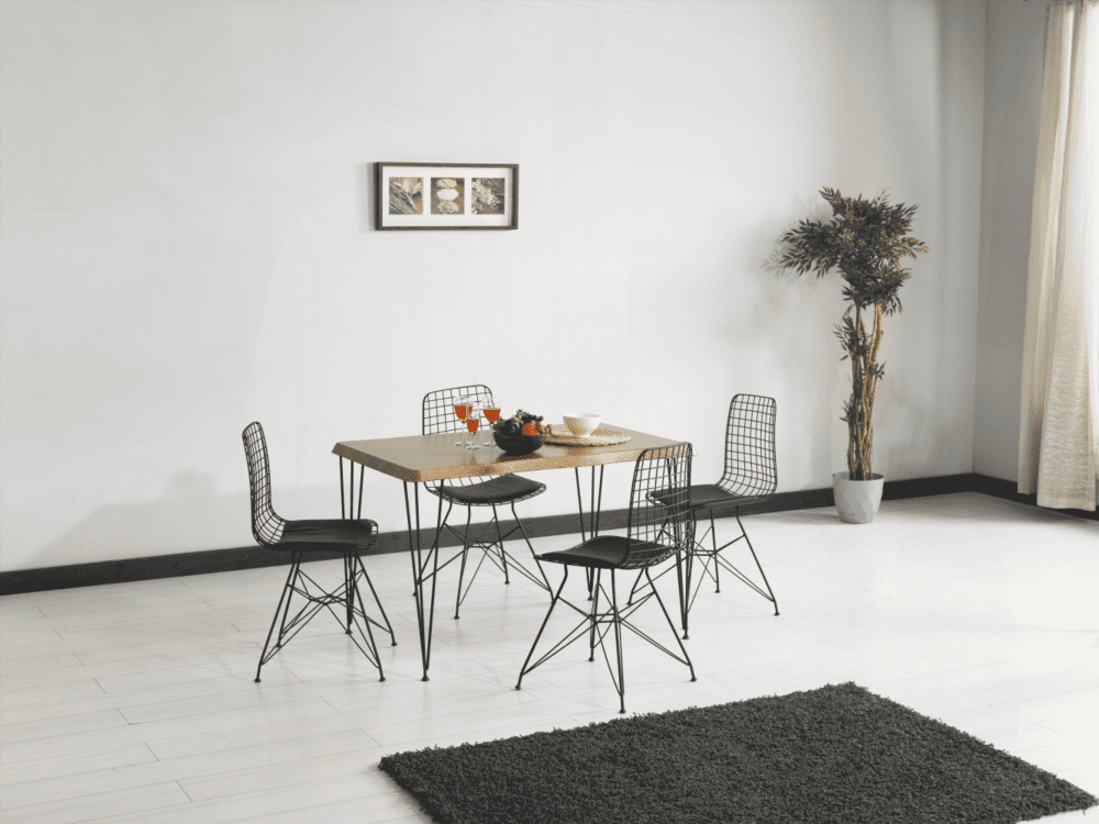 Zambak Solid Wood Dining Table for 4-6 People, Suitable for Family ...