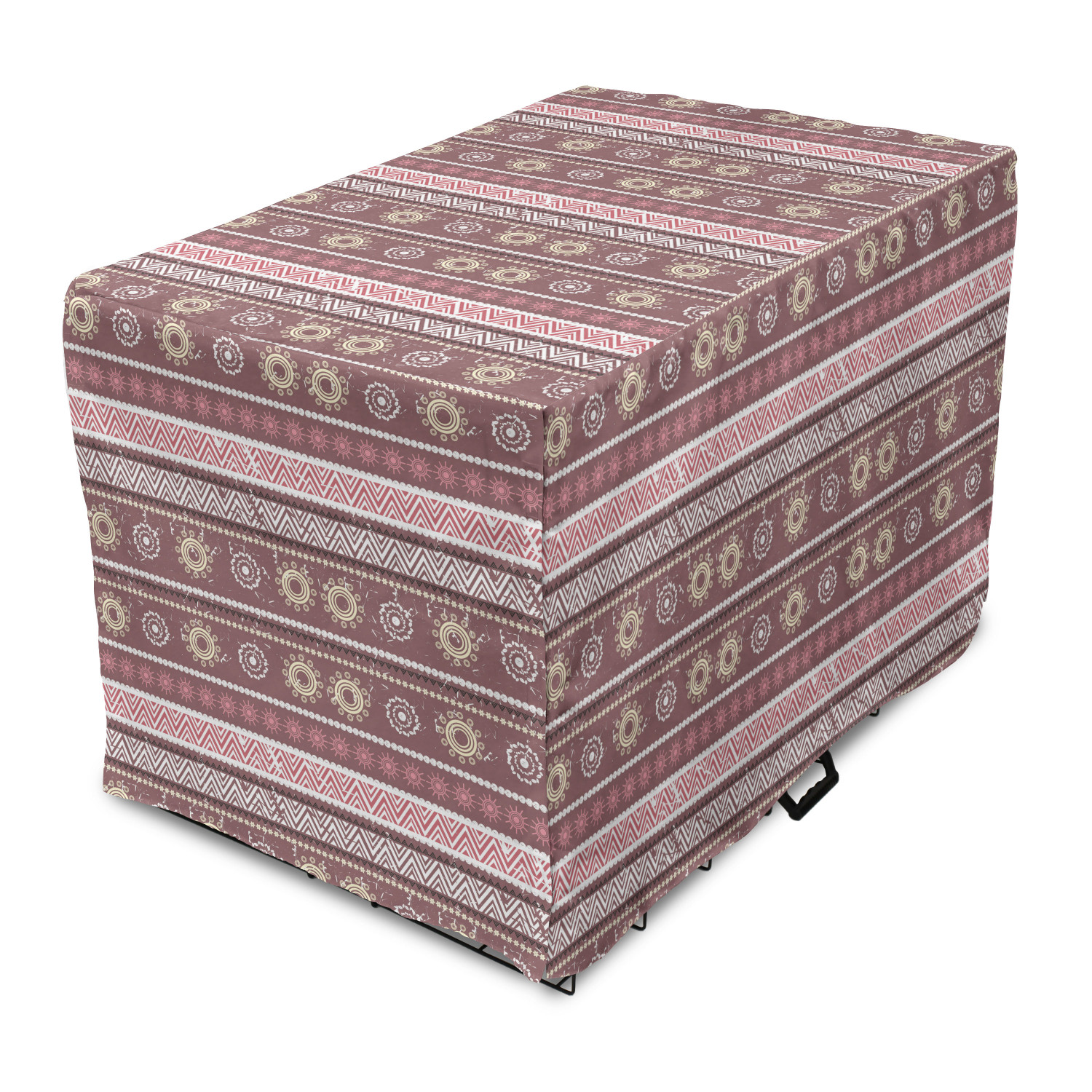 Zambia Dog Crate Cover, Antique Traditional in Earthen Tones with Sun ...