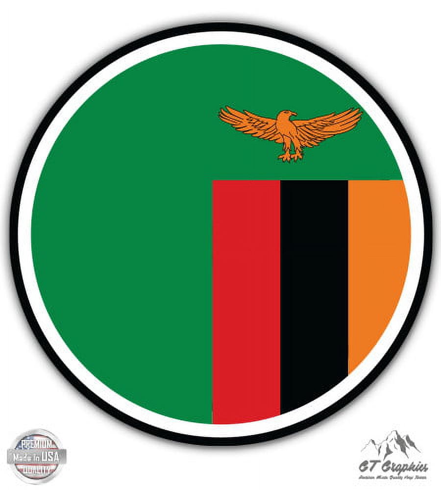 Zambia Flag - 5" Vinyl Sticker - For Car Laptop I-Pad - Waterproof ...