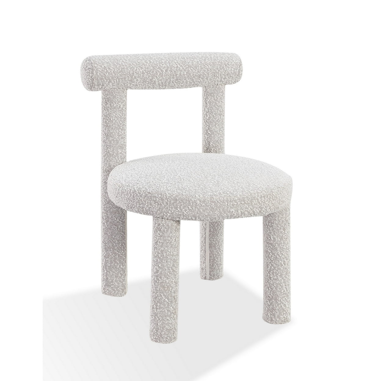Zame 21 Inch Dining Chair Soft Cotton Boucle Upholstery Modern White ...
