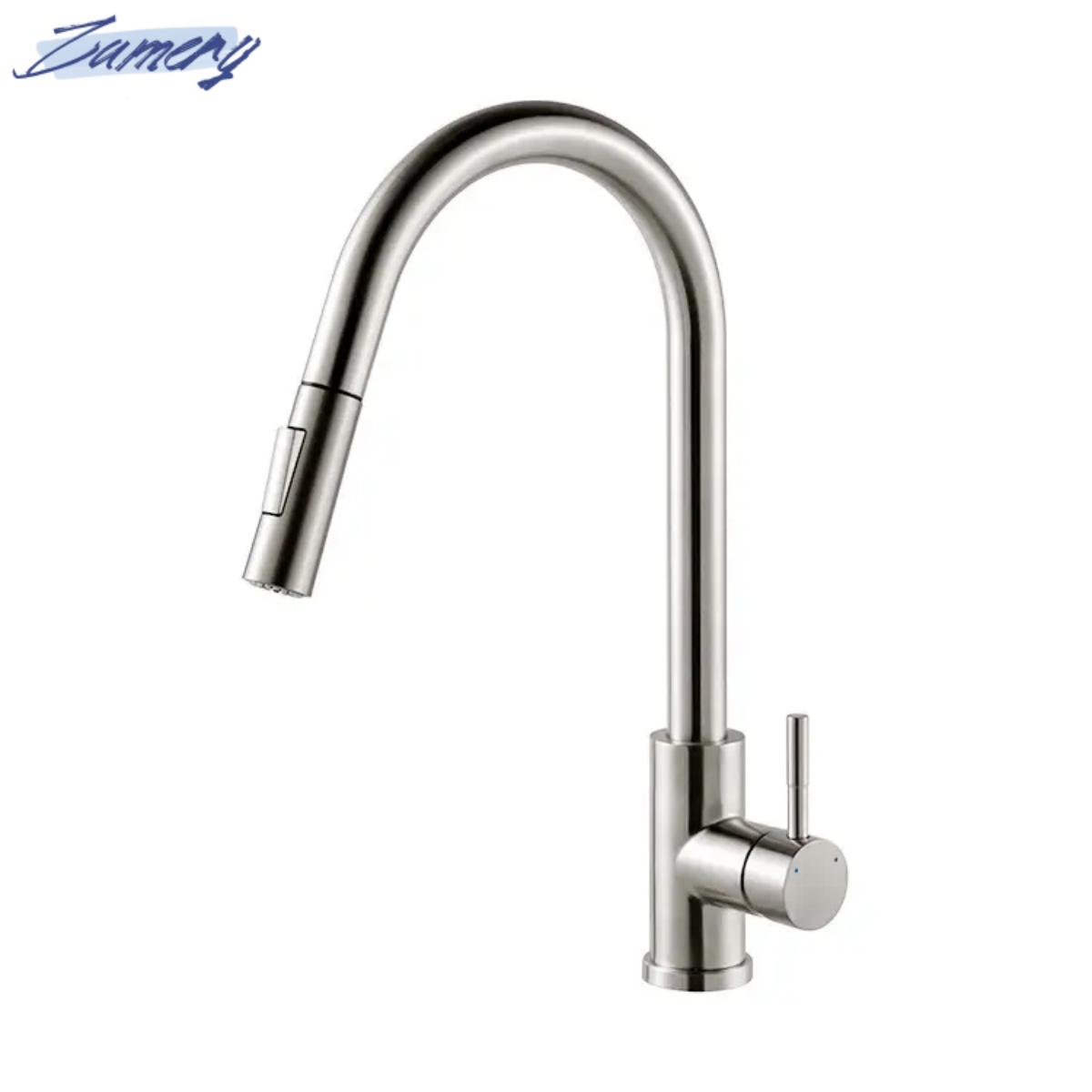 Essen Kitchen Faucet With Spray And Single Metal Lever Handle, Chrome ...