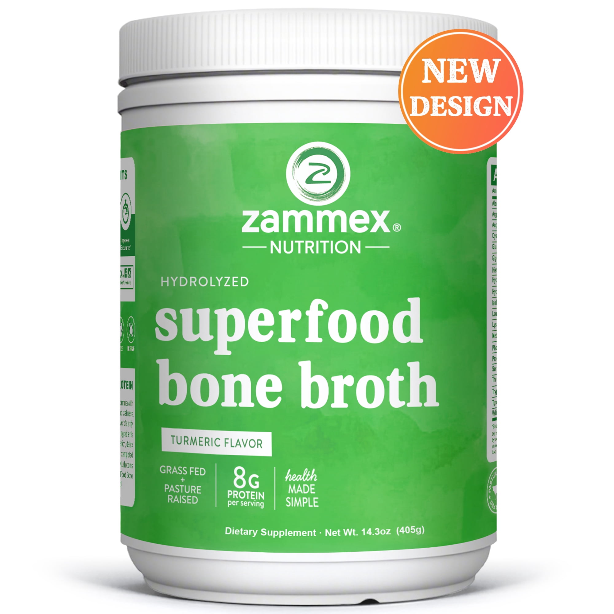 Zammex Beef Bone Broth Protein Powder, Hydrolyzed Collagen Peptides ...