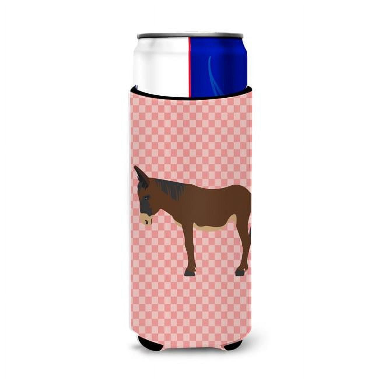 Zamorano-Leones Donkey Pink Check Michelob Ultra Hugger for Slim Cans ...