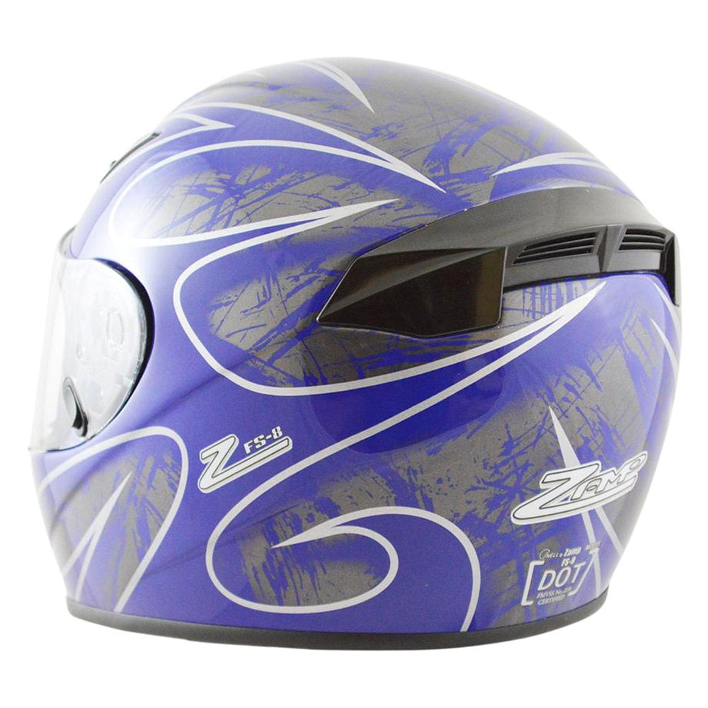 Zamp H045C04L - FS-8 Graphic Large Blue/Silver Full Face Helmet ...