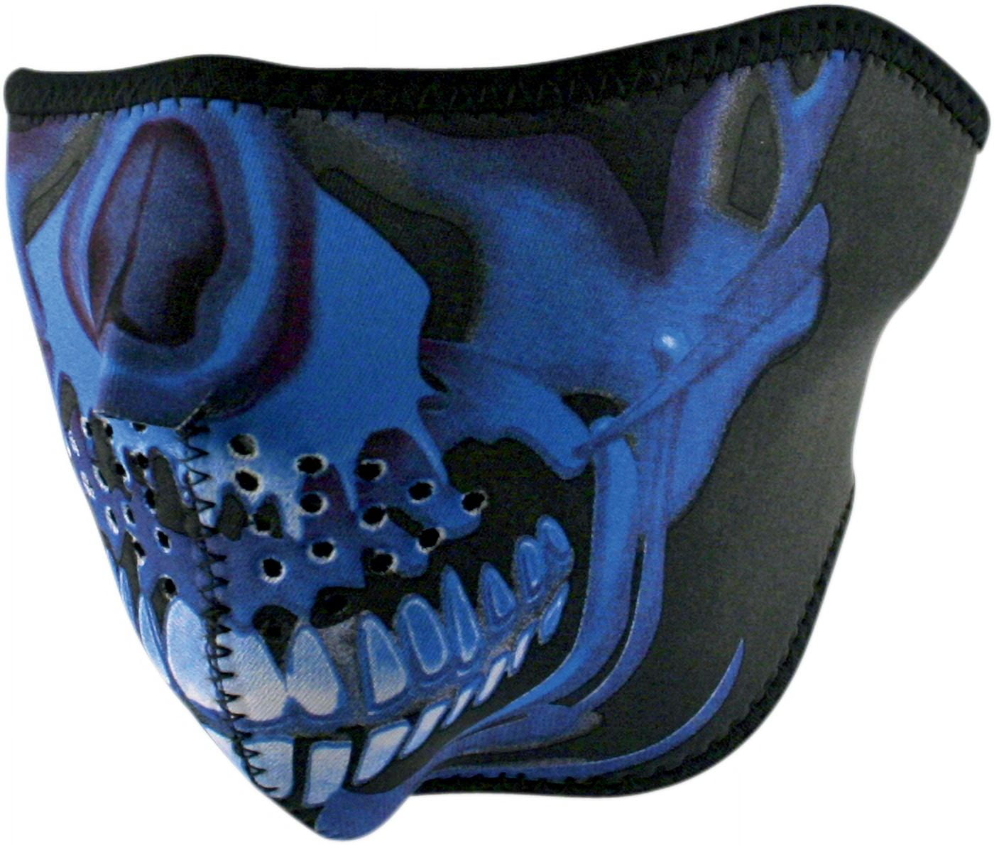 Zan Headgear Half Face Mask Blue Chrome Skull OSFM WNFM024H - Walmart.com