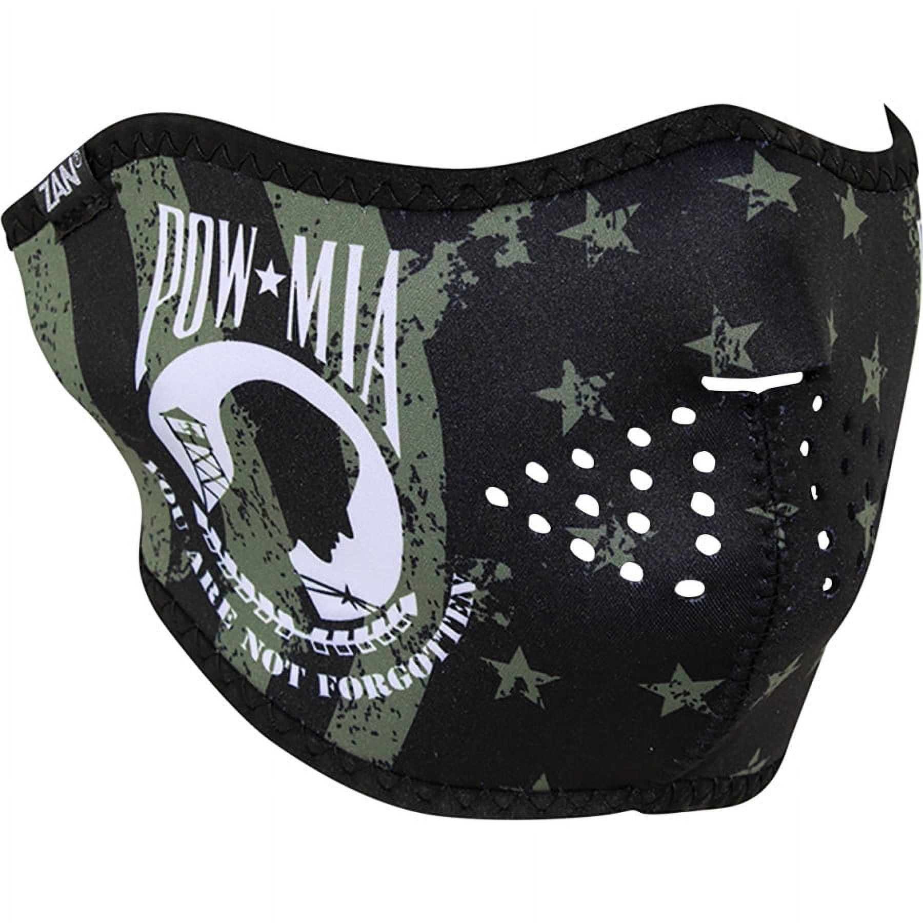 Zan Headgear Half Face Mask (One Size Fits Most, Pow Mia Flag ...