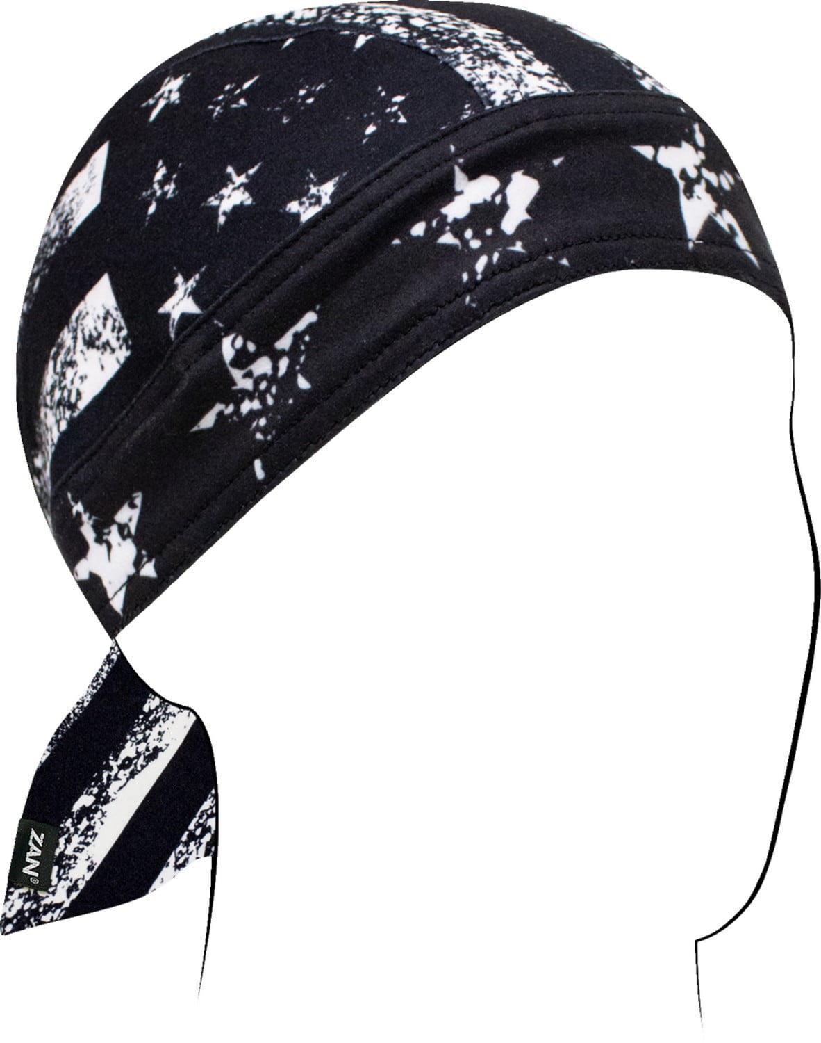 Zan Headgear Sportflex Flydanna Headwrap Distressed Black/White ...