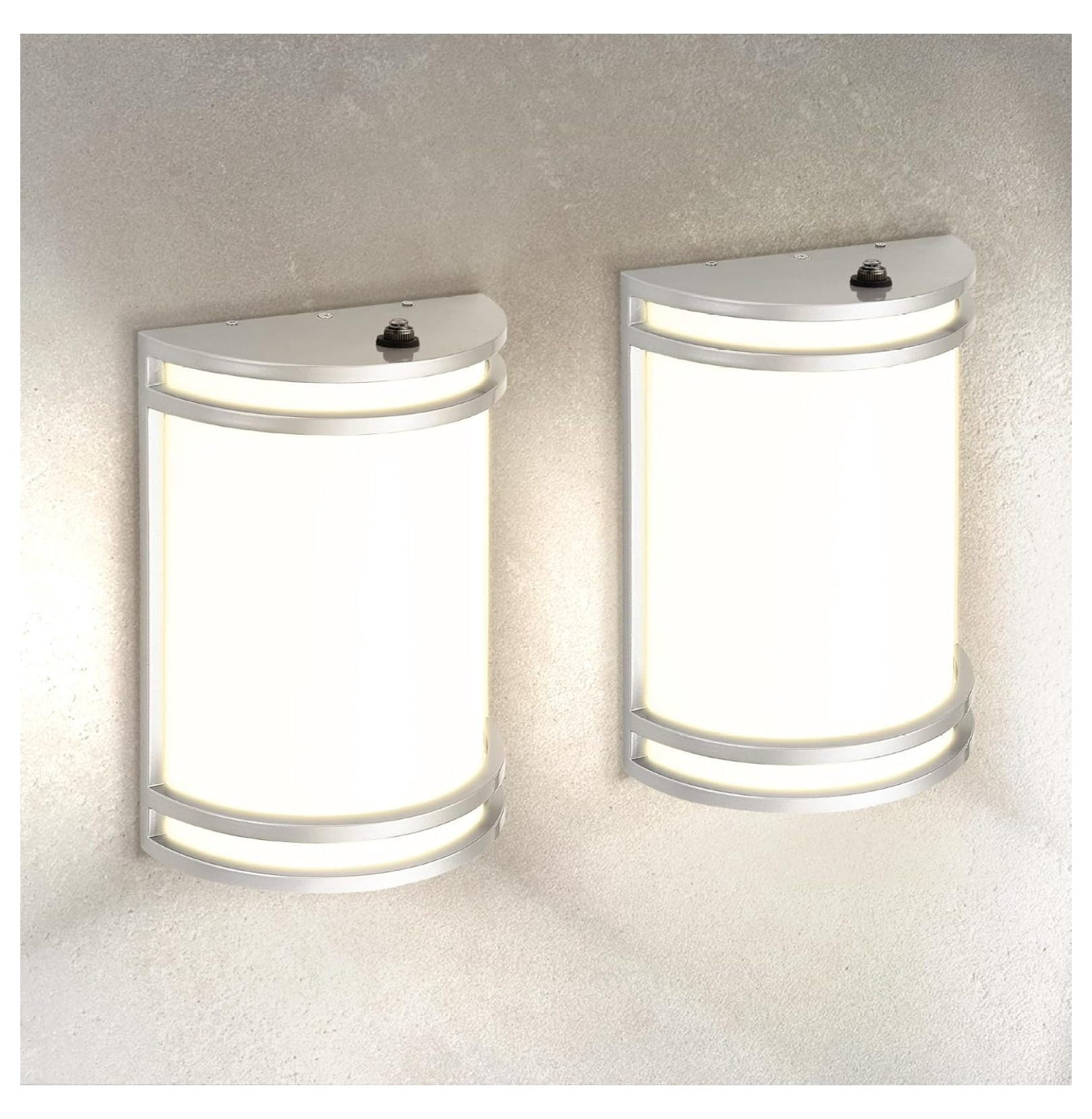 ZanQee 10 Inch LED Dusk to Outdoor Wall Mount Light Fixture - Brushed ...