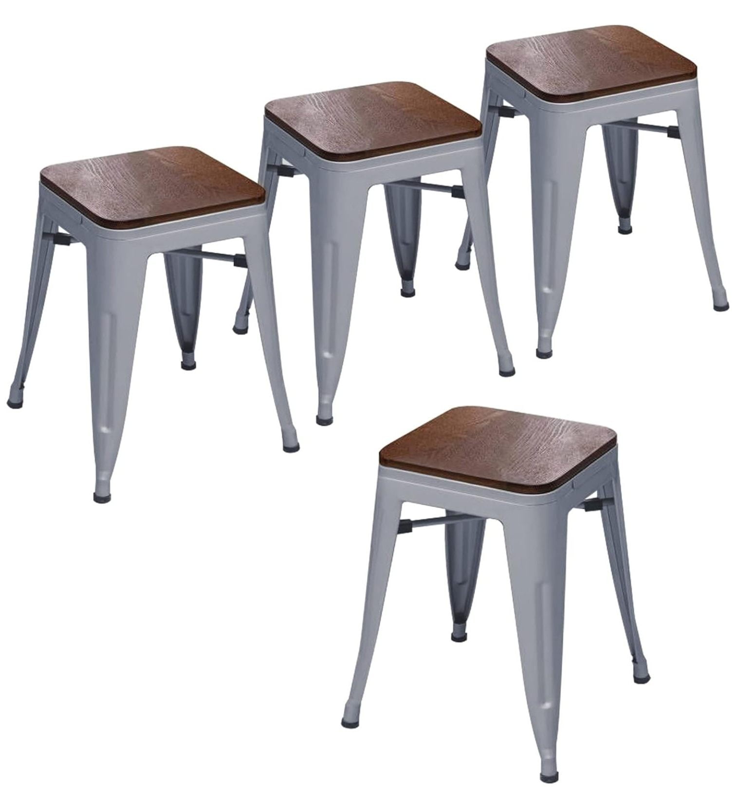 ZanQee 18 Inch Stools Metal Dining Chairs Set of 4 Stackable Kids ...