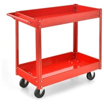TOOLF 3-Tier Rolling Cart with Roller Wheels, DIY Dual Pegboards, Organizer Trolley, Pink ...