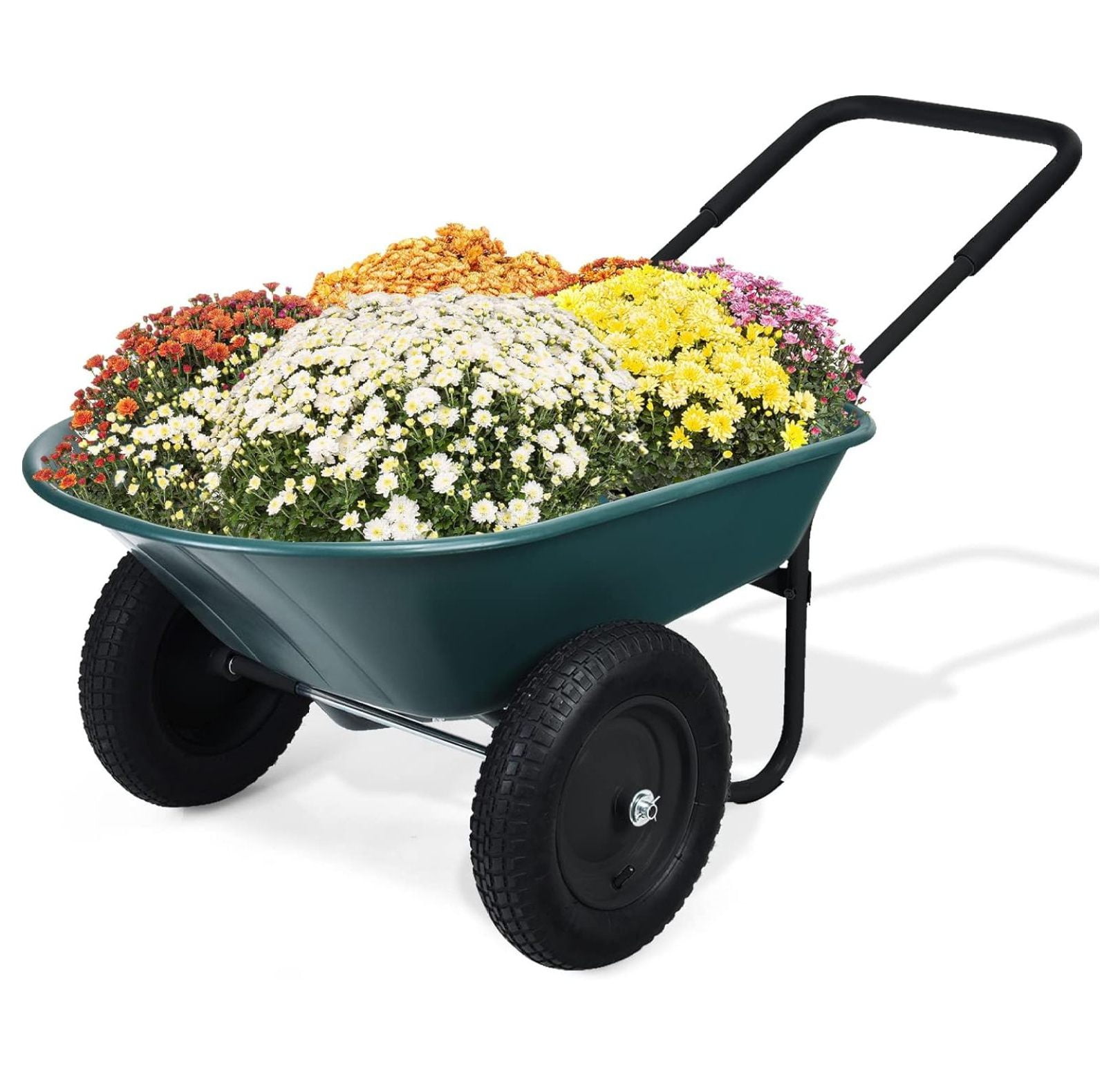 ZanQee 2 Tire Wheelbarrow Dump Cart, Heavy Duty Home Utility Garden ...