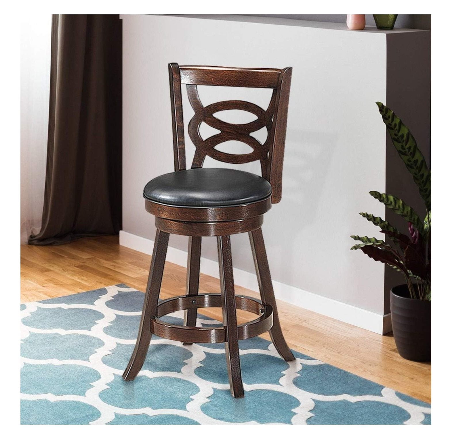 ZanQee 24 Inch Bar-Stool Brown Swivel Counter Stools Height Barstool ...