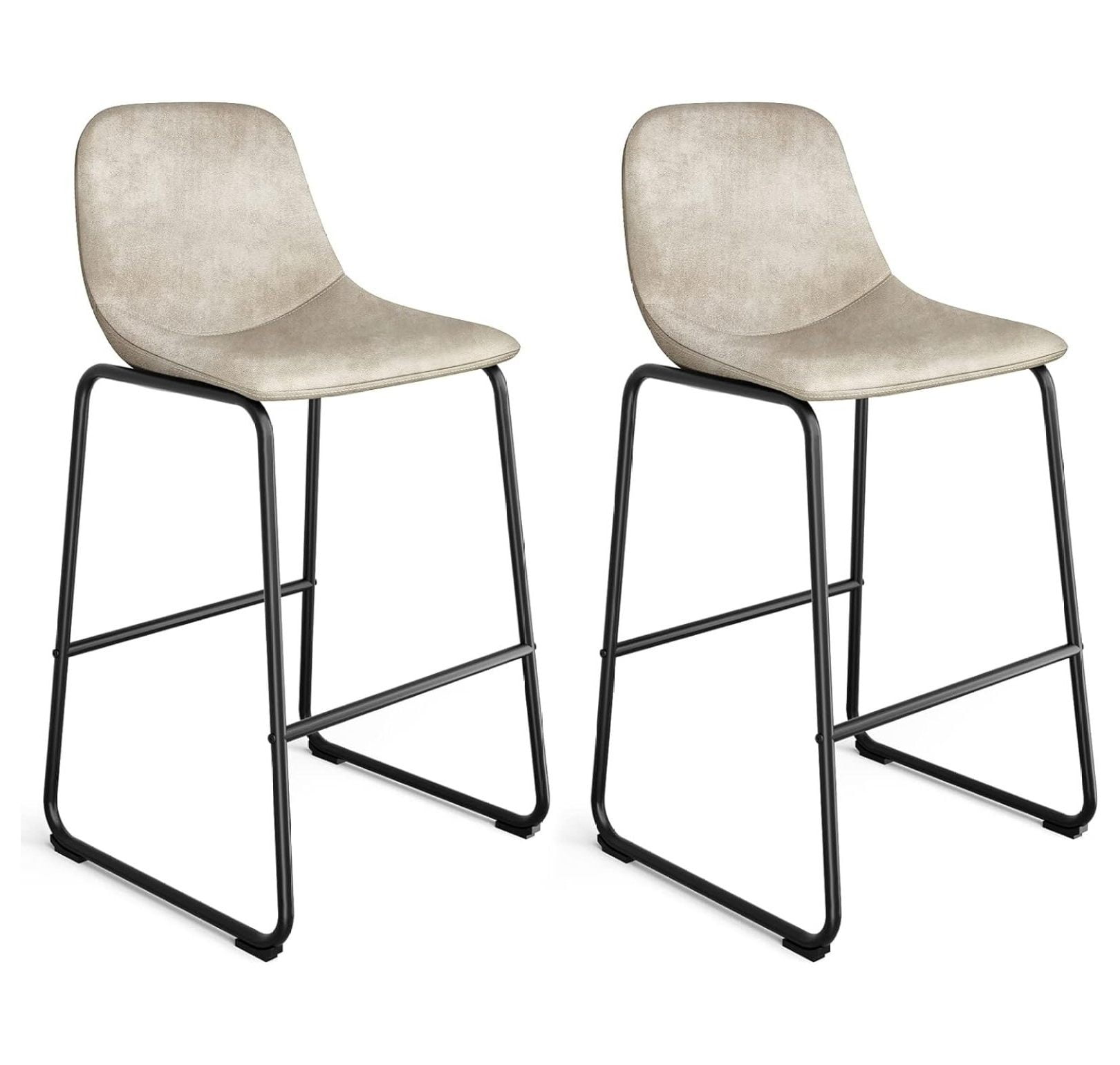 ZanQee 30 Inch Bar Height Stools Set of 2, Modern Leathaire Counter ...