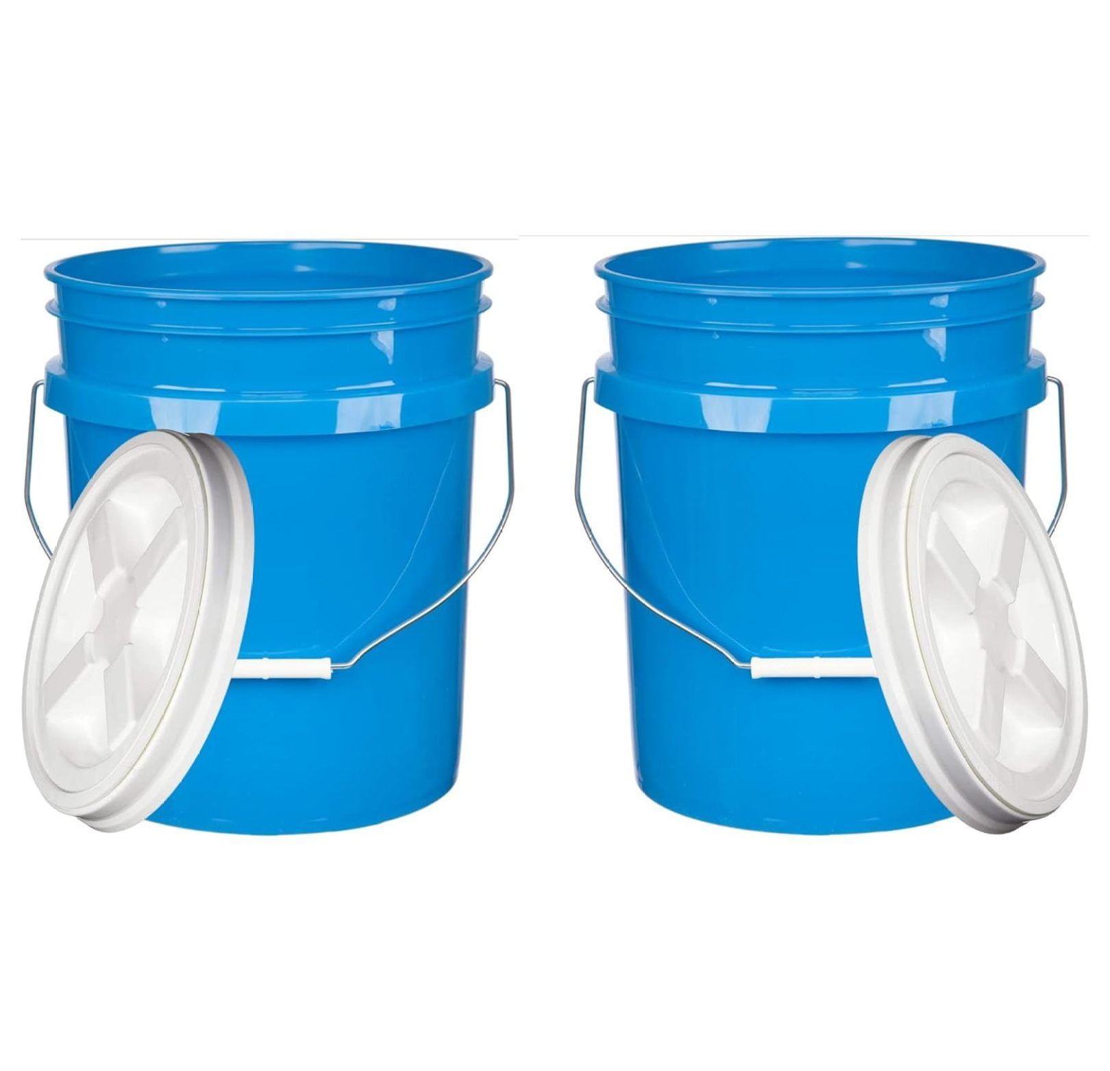 ZanQee 5 Gallon Bucket Pail with Air Tight White Screw on Lid - Food ...