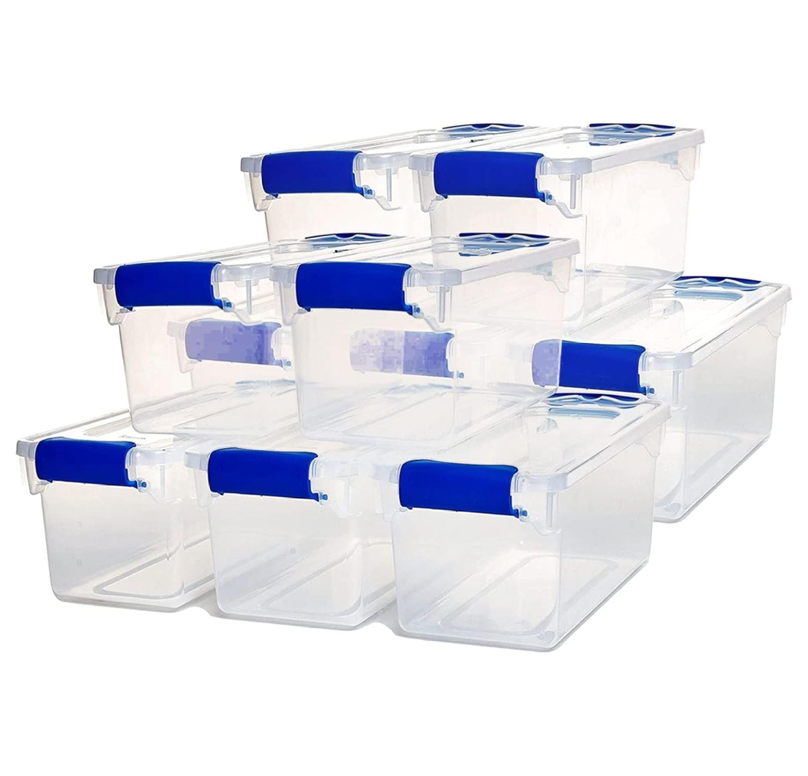 ZanQee 7.5 Quart Clear Plastic Stackable Storage Container Tote with ...