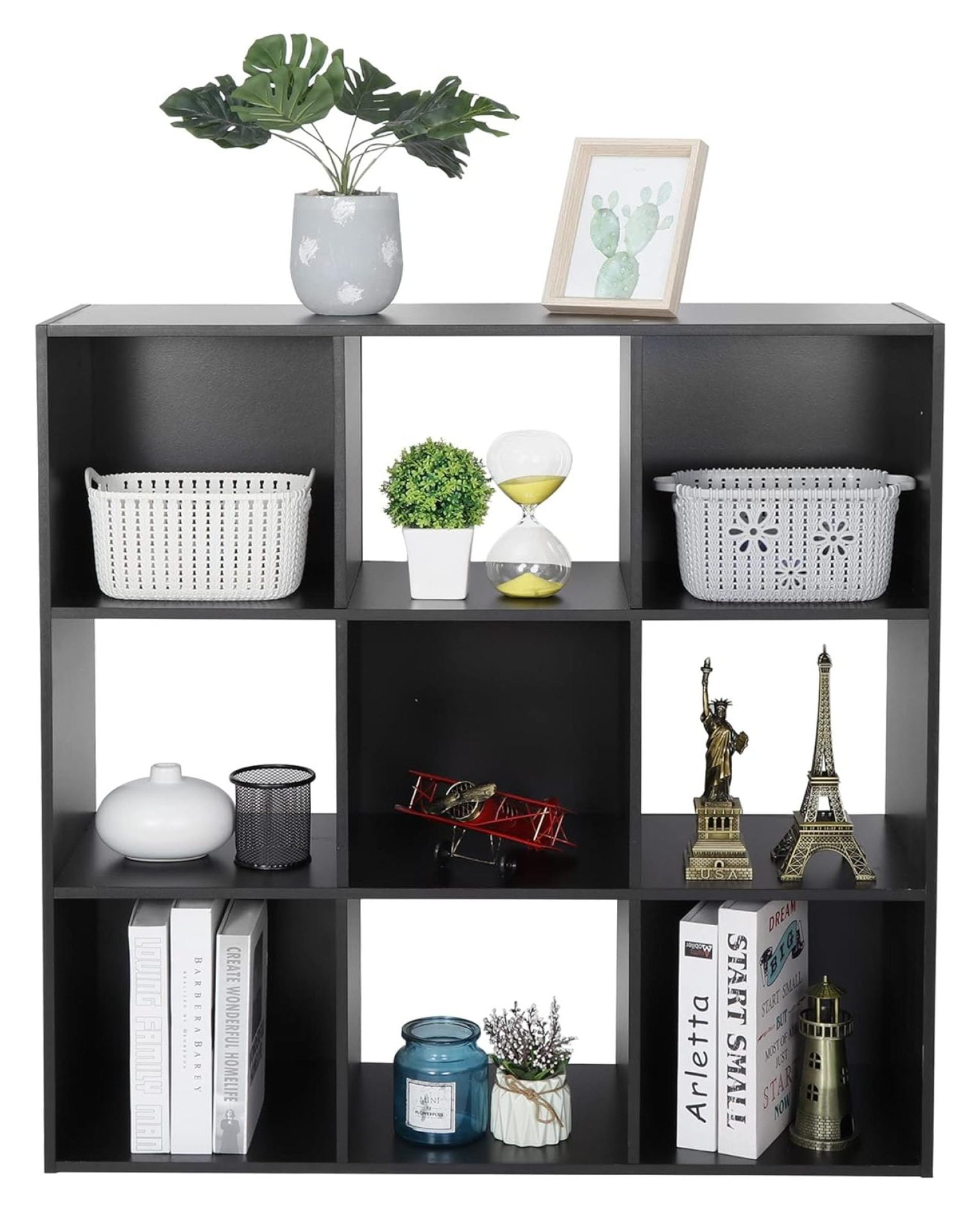 ZanQee 9 Cube Storage Shelf Organizer, Wooden Bookshelf System Display ...