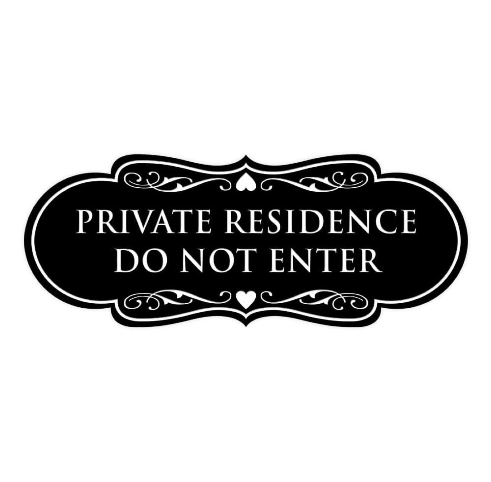 ZanQee Designer Private Residence Do Not Enter - Home Security Sign ...