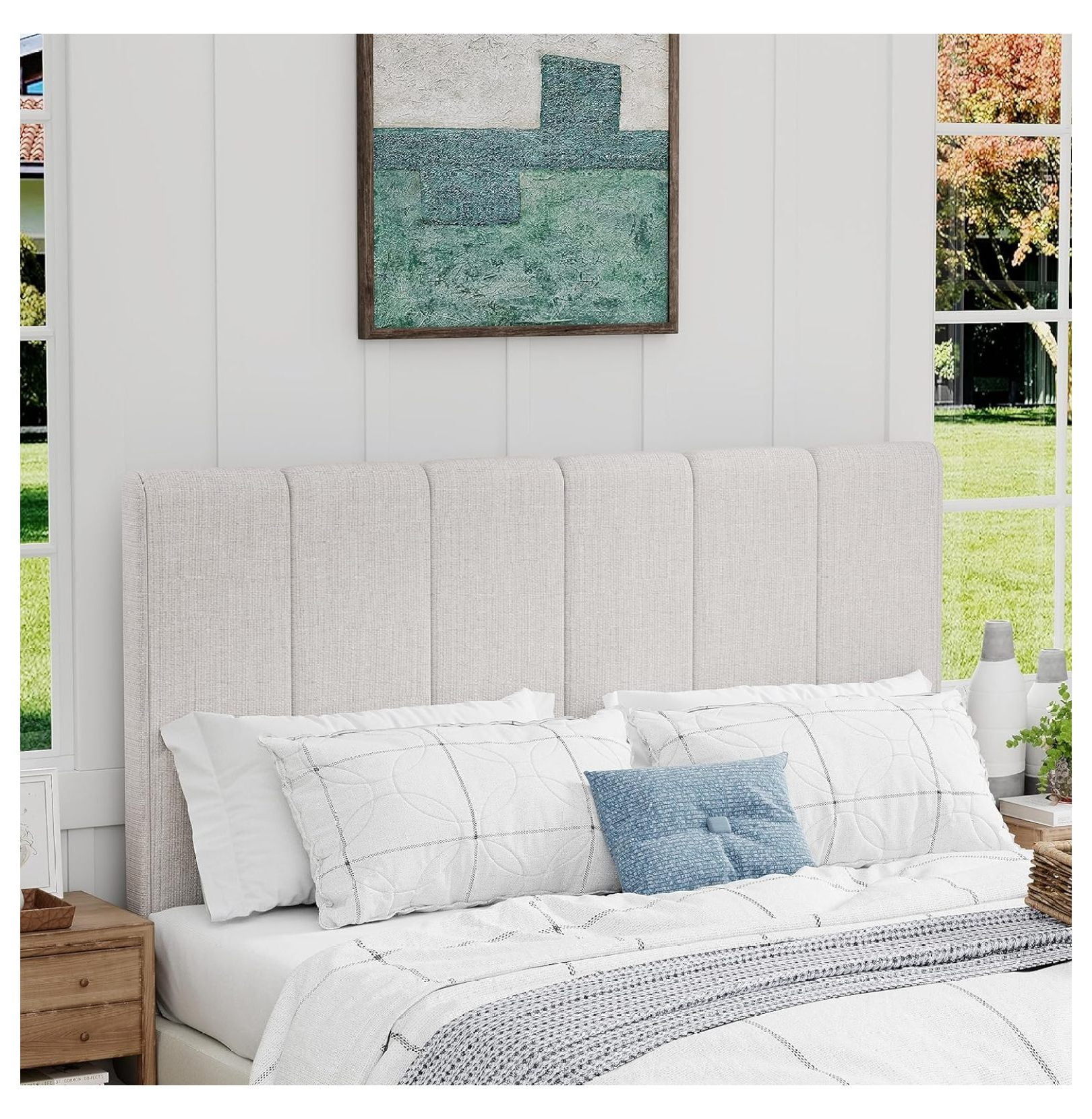 ZanQee King Headboard Foldable Linen Headboard for King Size Bed ...