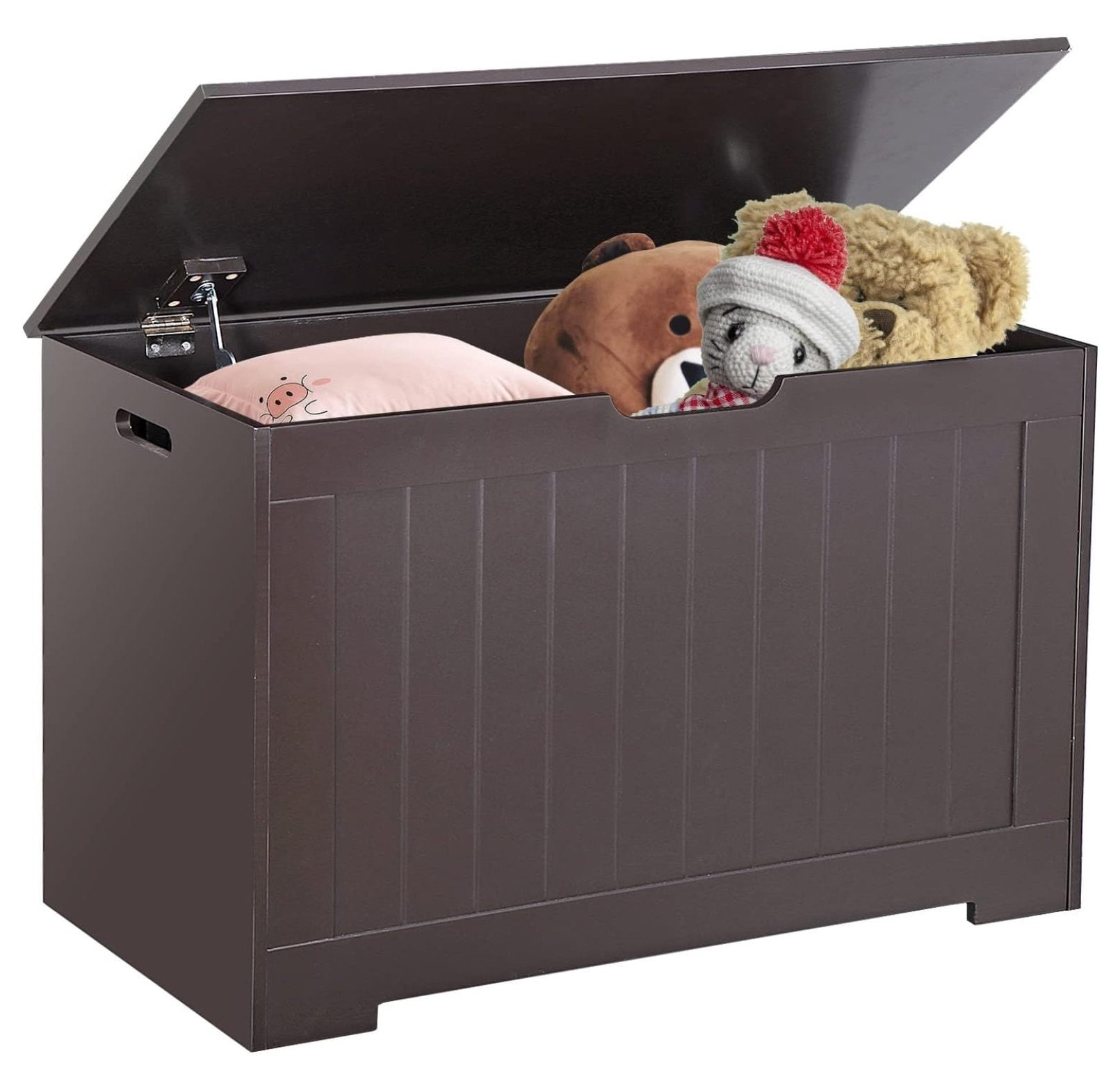 ZanQee Storage Chest, Wood Storage Bench with 2 Safety Hinges, Storage ...