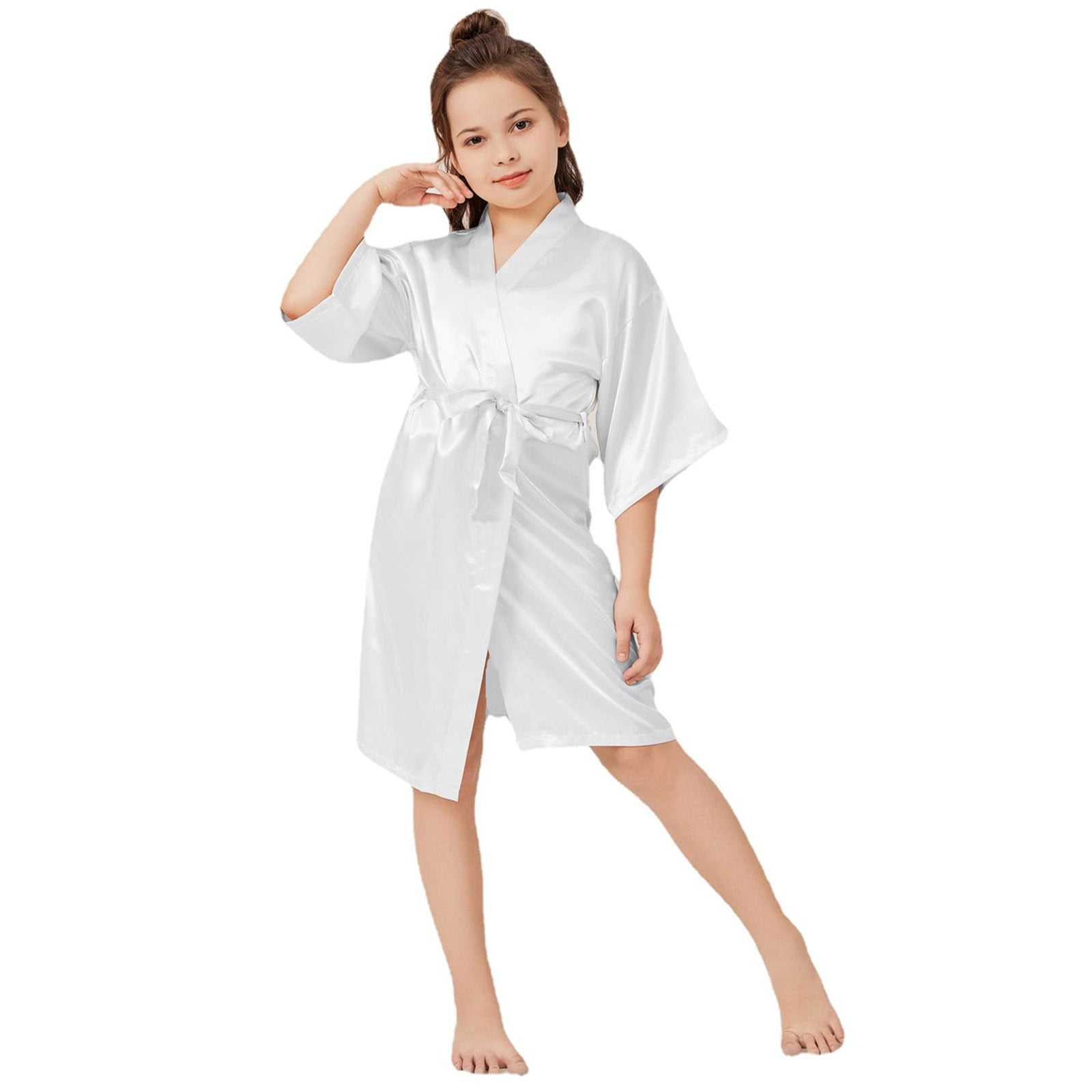 Zanarzt Kids Satin Robes for Girls Spa Birthday Kids Girl's Silky Satin ...