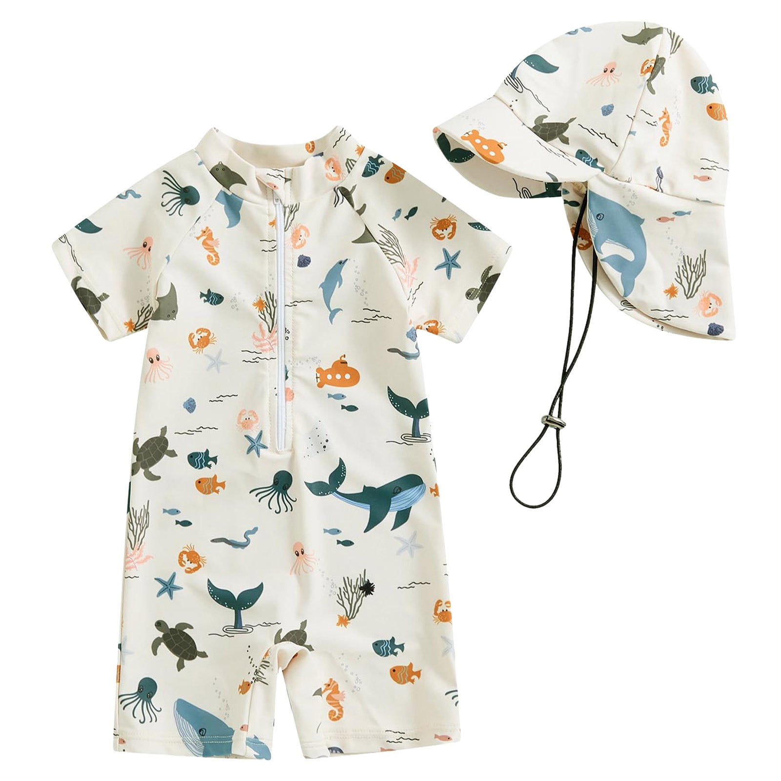 Zanarzt Little Boy One Piece Swimsuit Newborn Infant Baby Boy Girls One ...