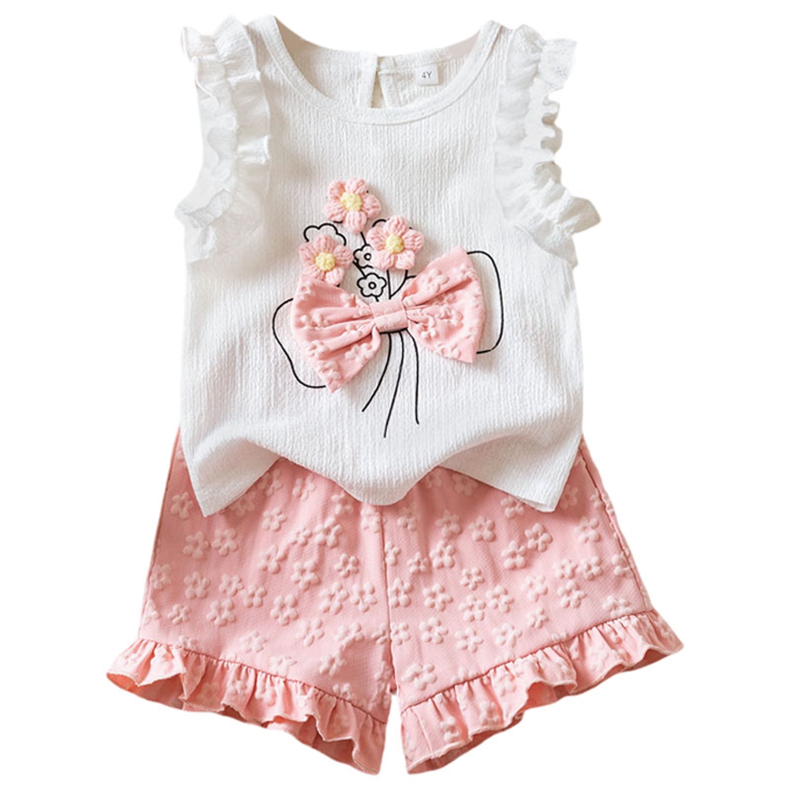 Zanarzt Newborn Clothes Baby Girl Summer Clothes Fly Sleeve Ruffle Tops ...