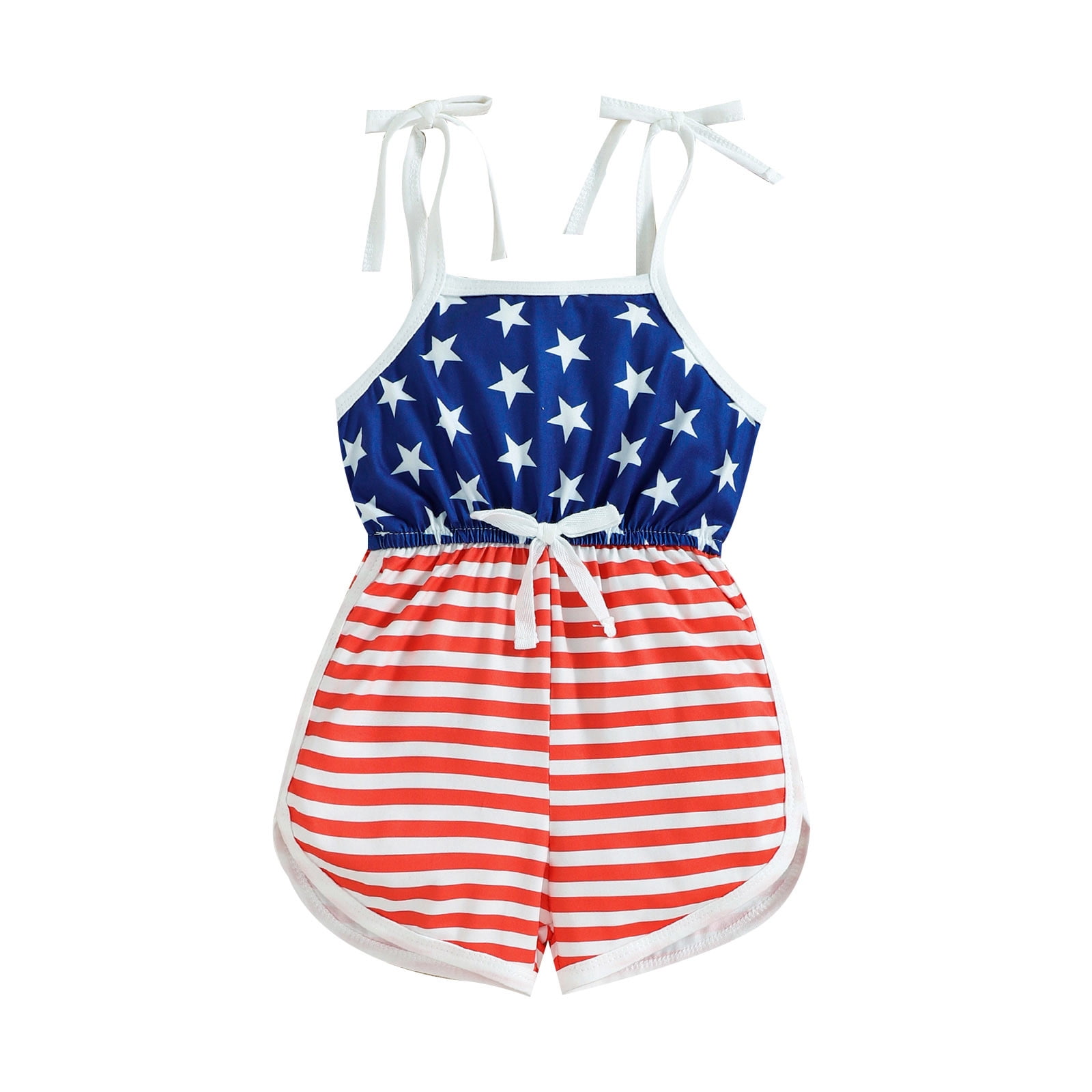 Zanarzt Newborn Girls Independence Day Romper Toddler Baby Girl Boy 4th of July Outfit Flag ...