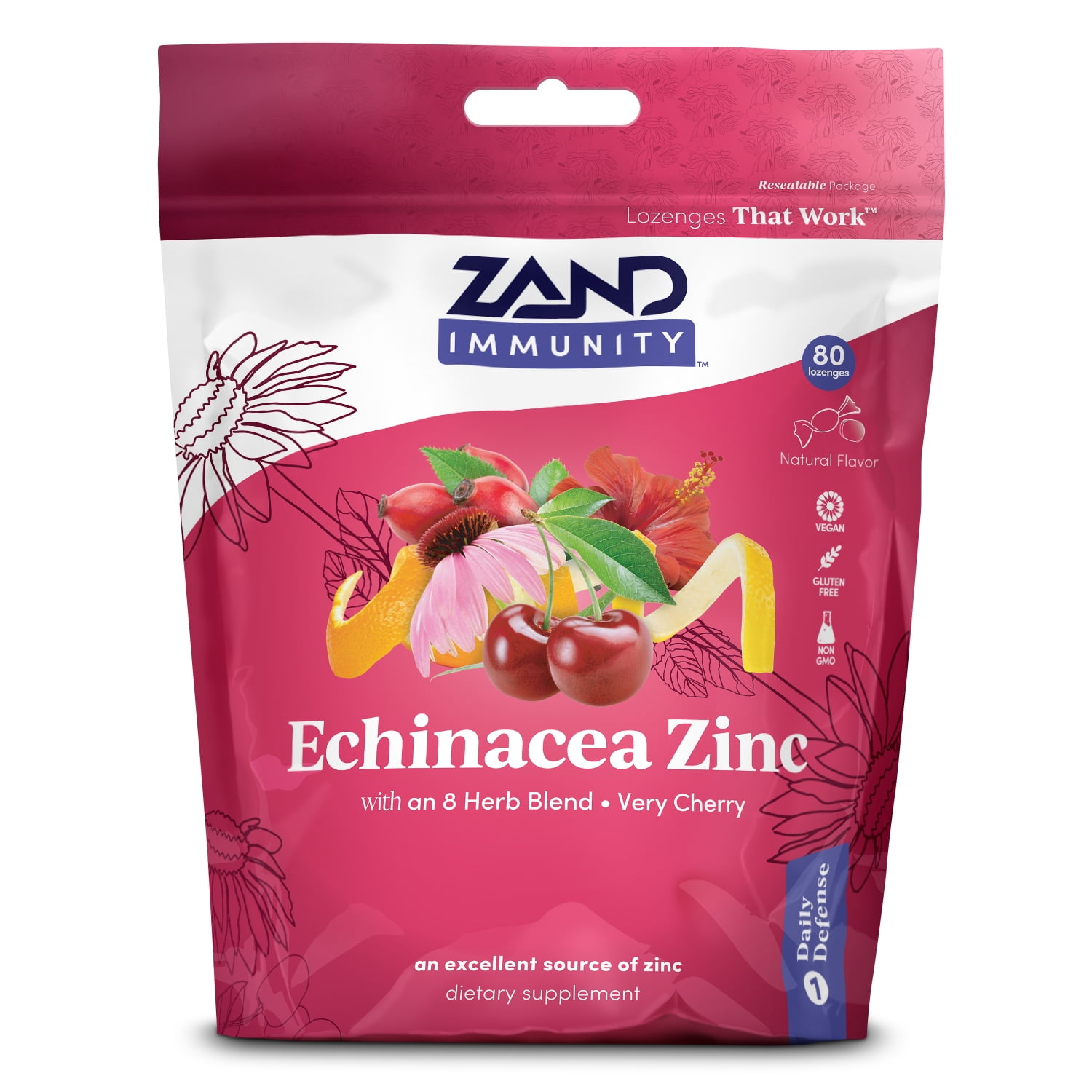 Zand Immunity Cherry Echinacea Zinc Lozenges | Cold Support & Herbal ...