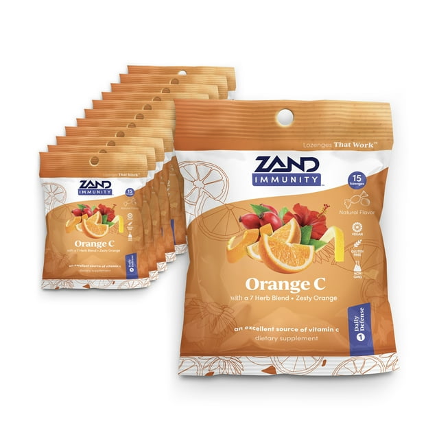 Zand Immunity Boost Orange C HerbaLozenge | Vitamin C Throat Drops w ...