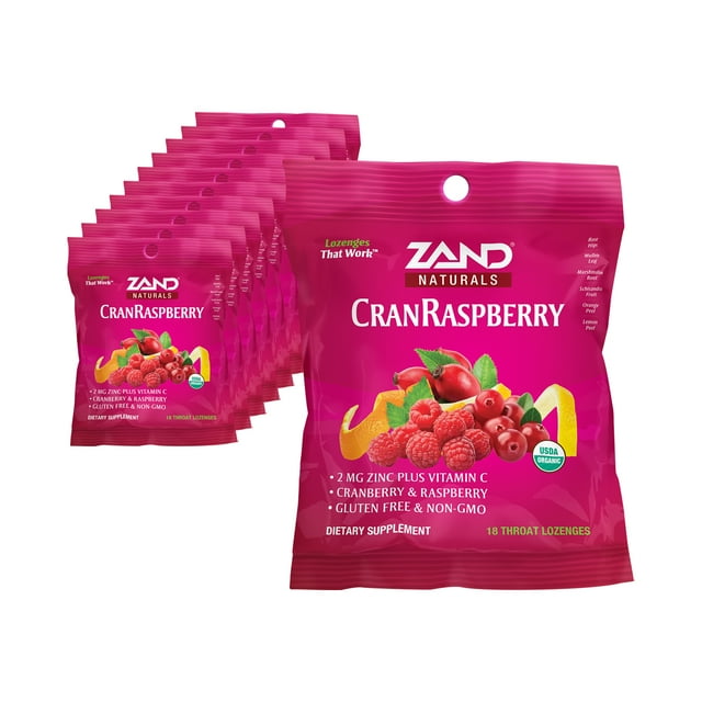 Zand Immunity Organic CranRaspberry HerbaLozenge Throat Drops w ...
