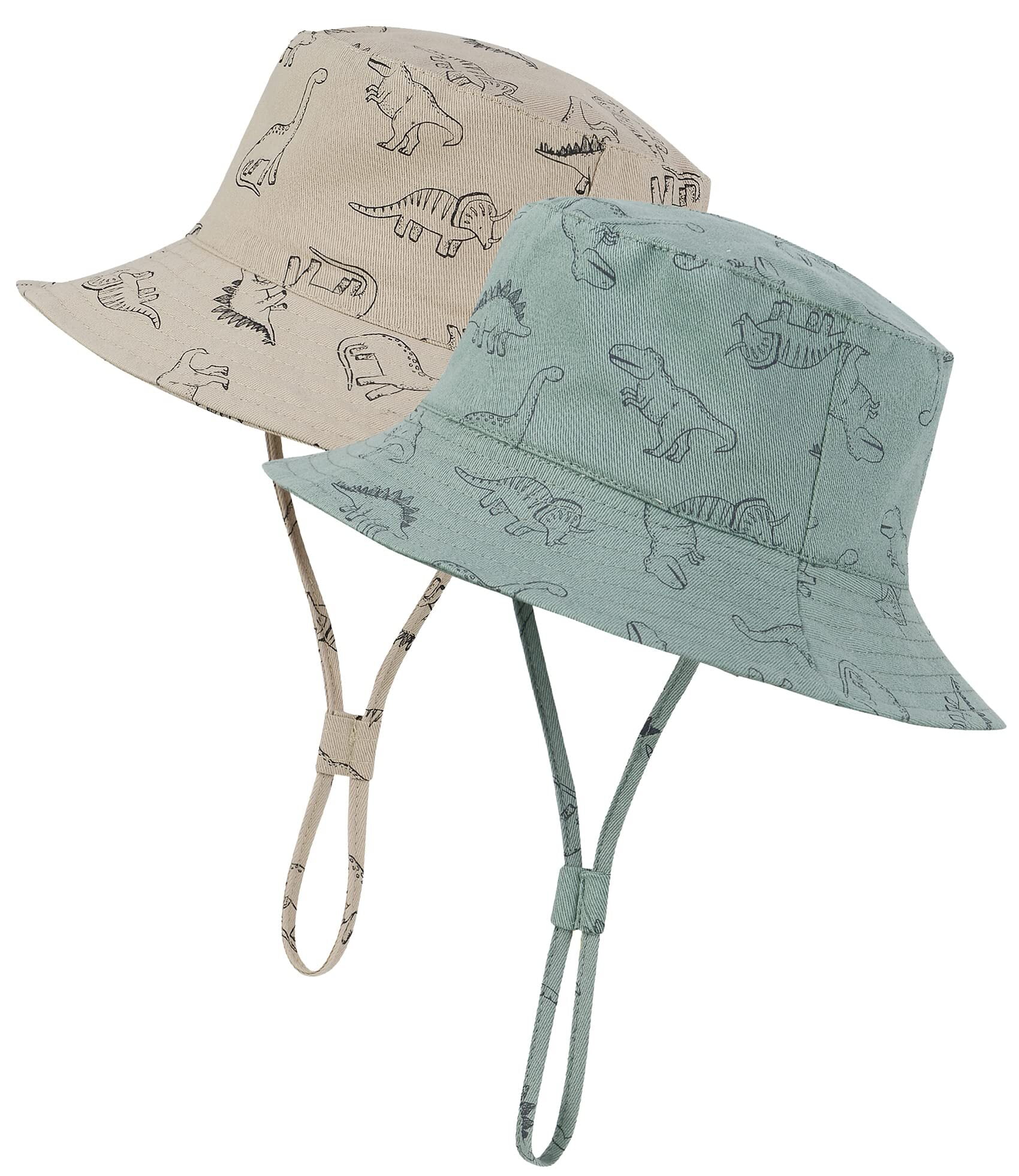 Zando 2 Pcs Baby Sun Hat Wide Brim UPF 50+ Sun Protection Hats for ...