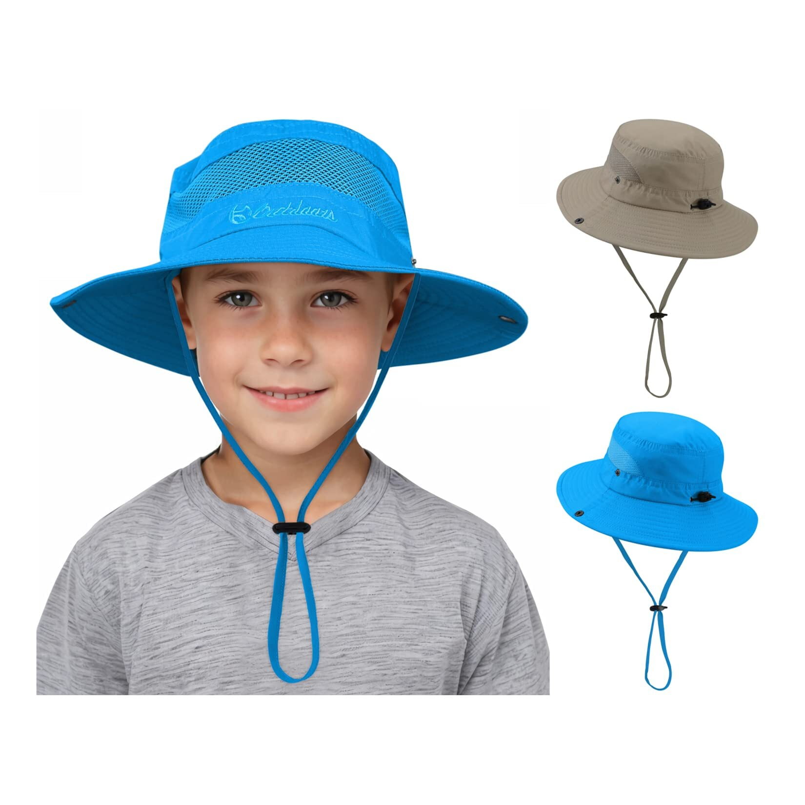 Zando Kids Sun Hat, UV Protection Wide Brim Bucket Hat, Adjustable, Foldable, 20.9-22 Inches ...