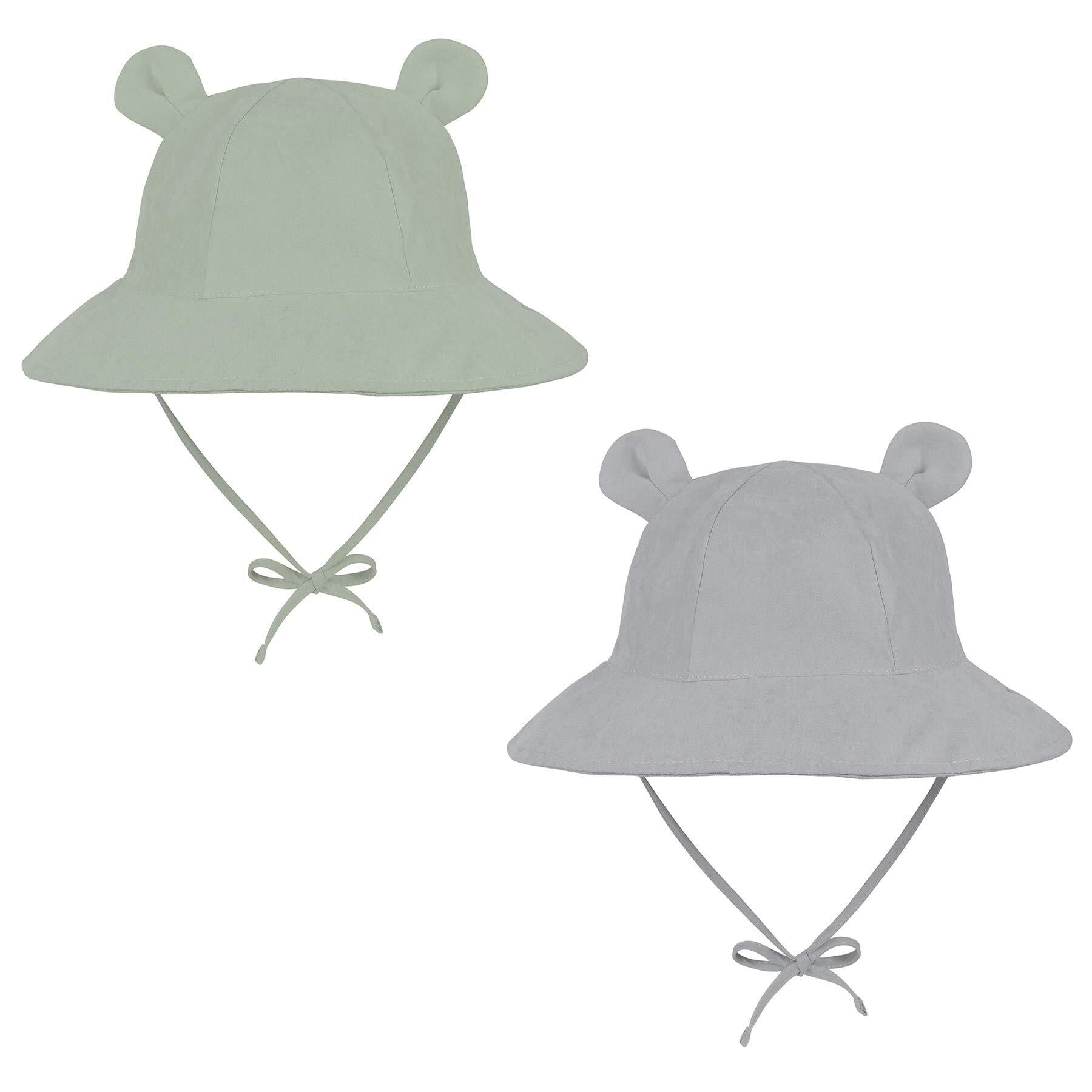 Zando 2 Pieces Baby Sun Hats 0-6 months Wide Brim Baby Bucket Hat Sun ...