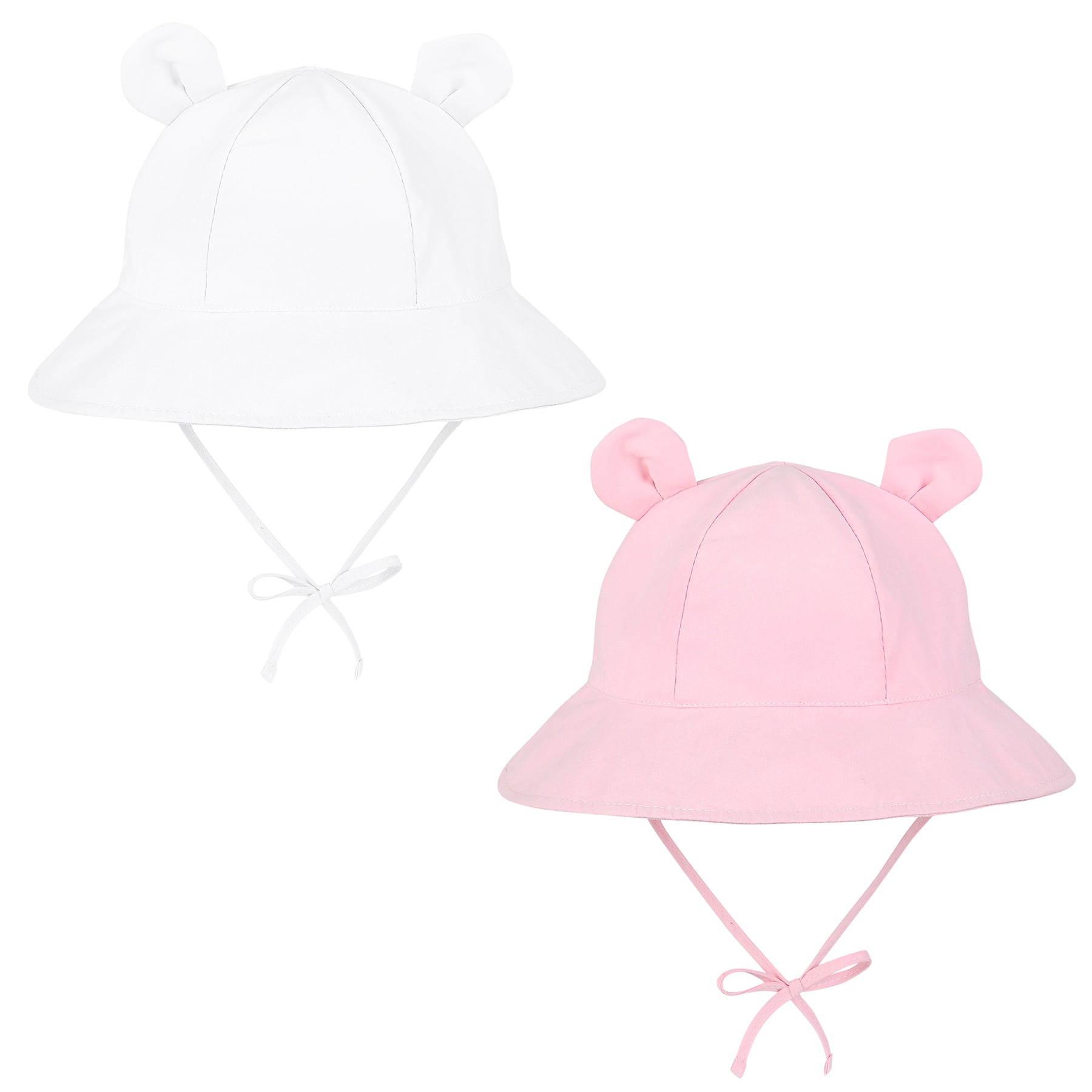 Zando 2 Pieces Baby Sun Hats 0-6 months Wide Brim Baby Bucket Hat Sun ...