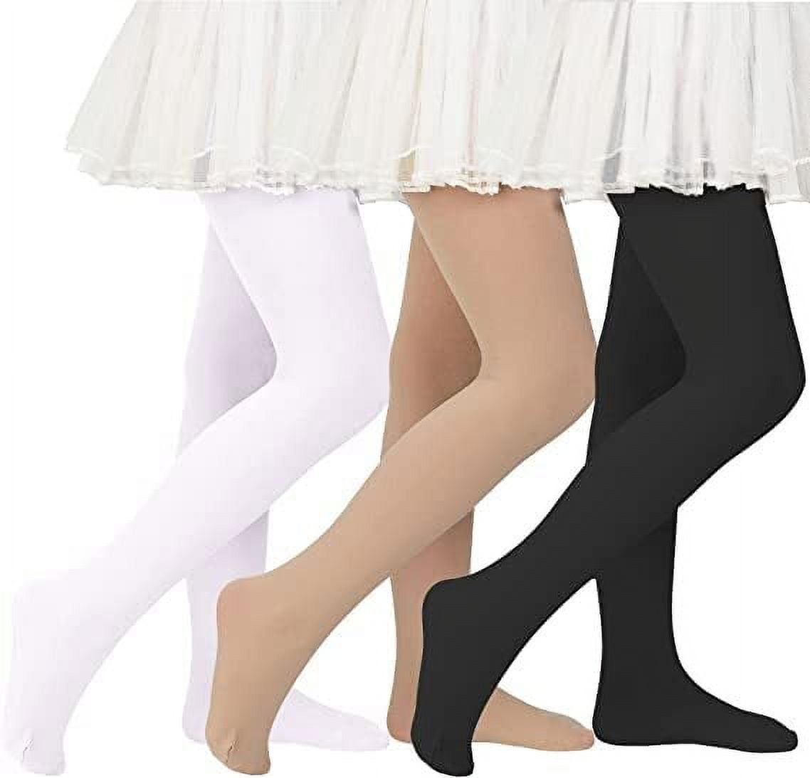 Zando 3 Pack Toddler Dance Tights Soft Footed Tights for Girls School ...