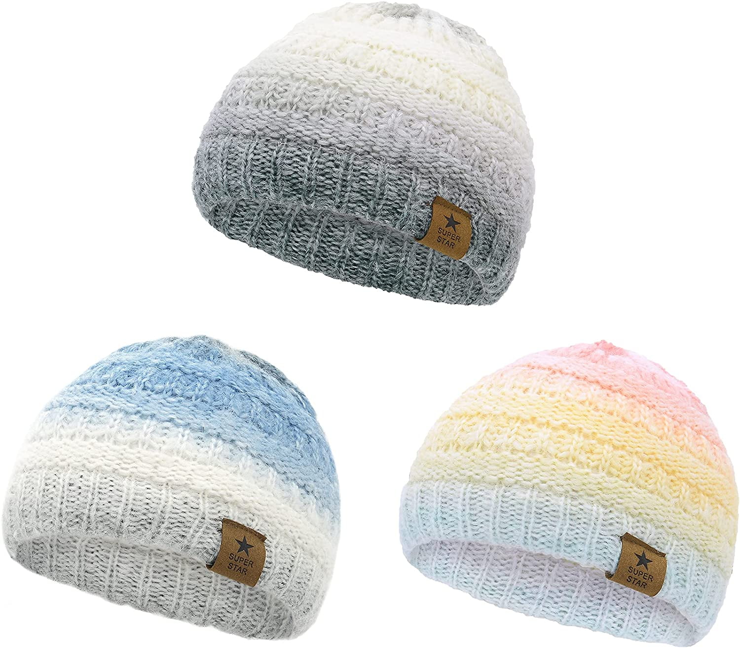 Zando Baby Knit Hats Soft Warm Infant Toddler Beanie Cute Babies Hat ...