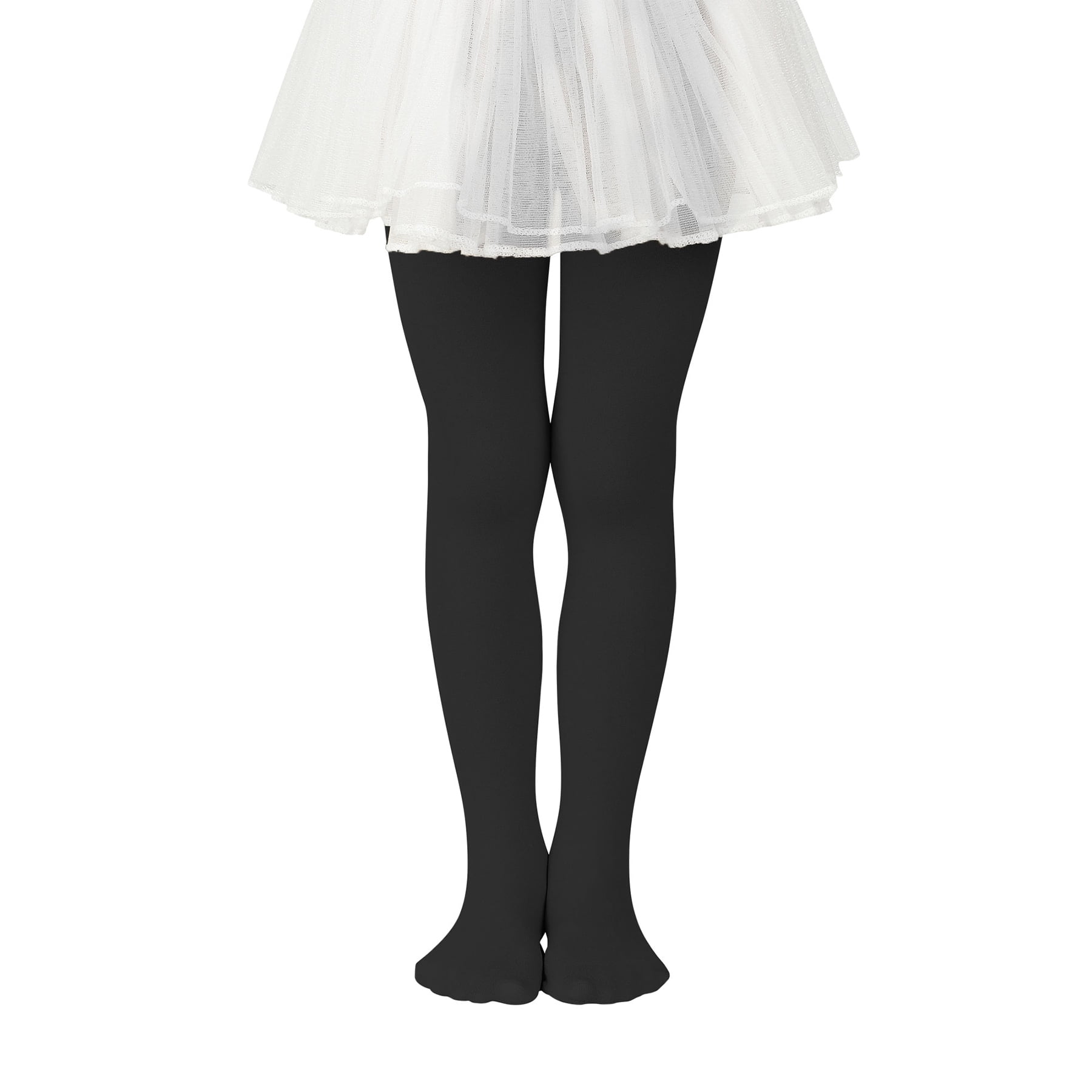 Zando Black Ballet Tights For Girls Leggings Footed Dance Tights 8 10