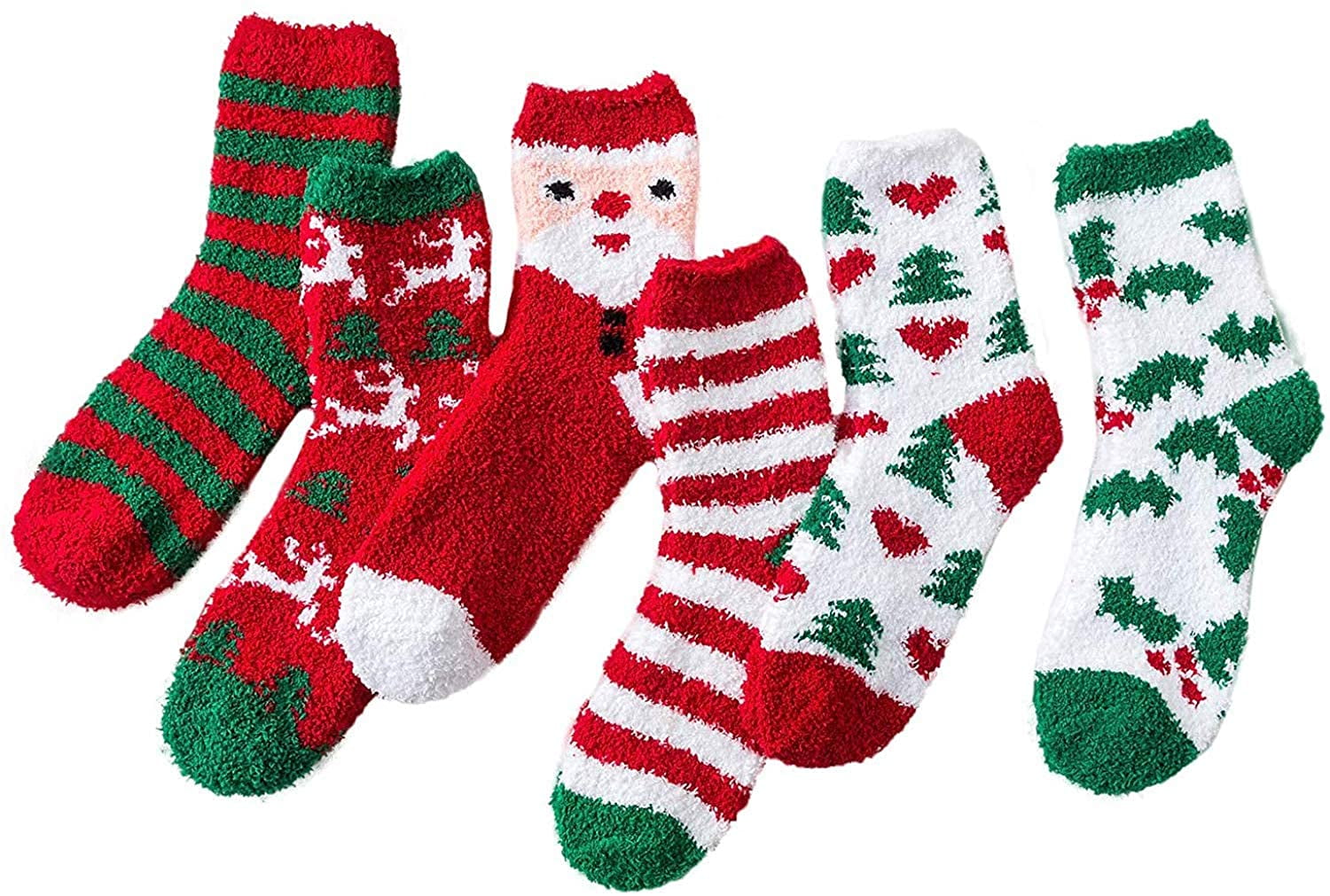 Zando Christmas Fuzzy Socks for Women Winter Cozy Socks Women Fuzzy ...