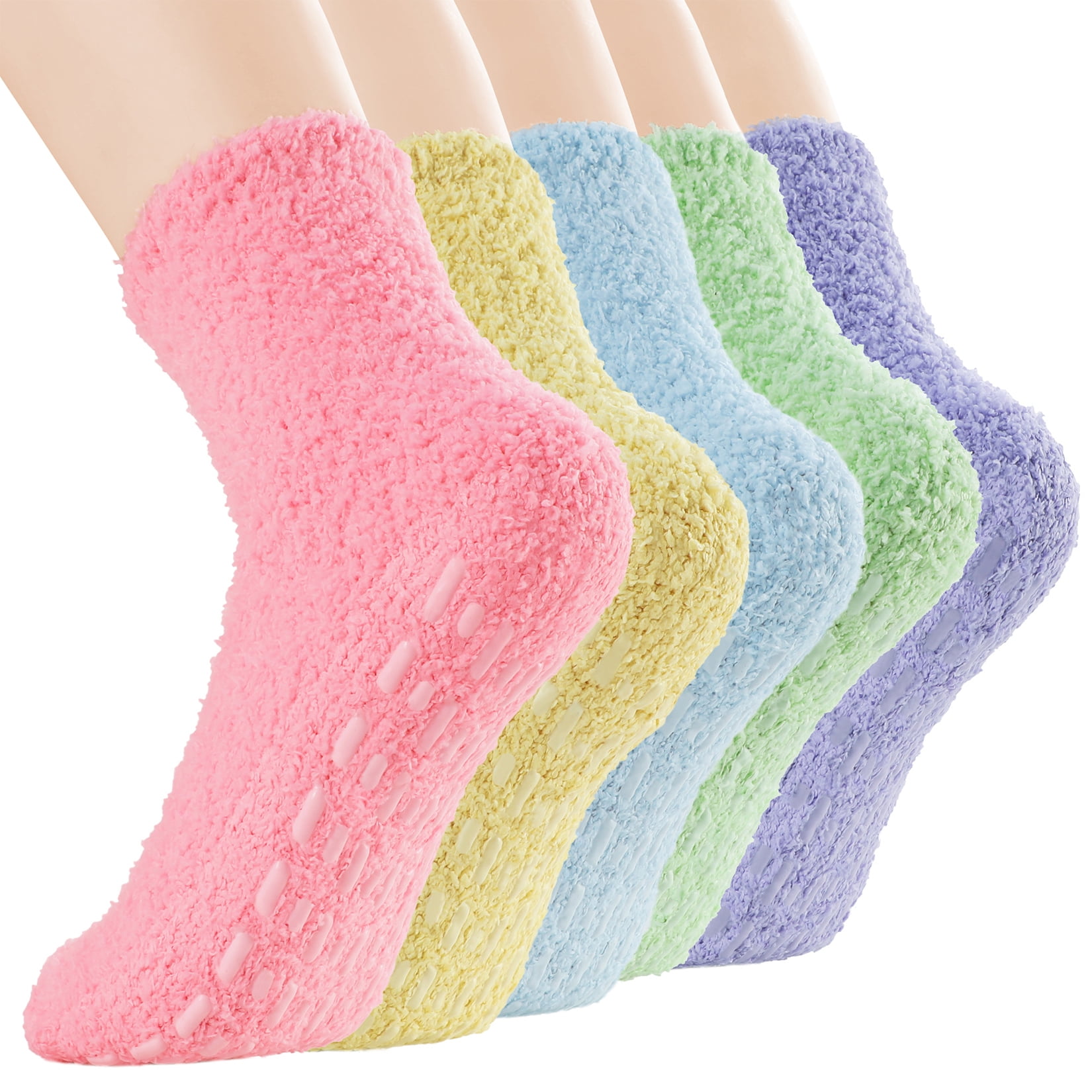 Zando Women's Non Slip Fuzzy Socks, Soft Warm Grip Socks, Fluffy Cozy ...