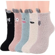 Cozylook Cute Animal Slipper Socks for Toddler Kids Girls Women, Fuzzy Fluffy Sherpa Lined, Non ...